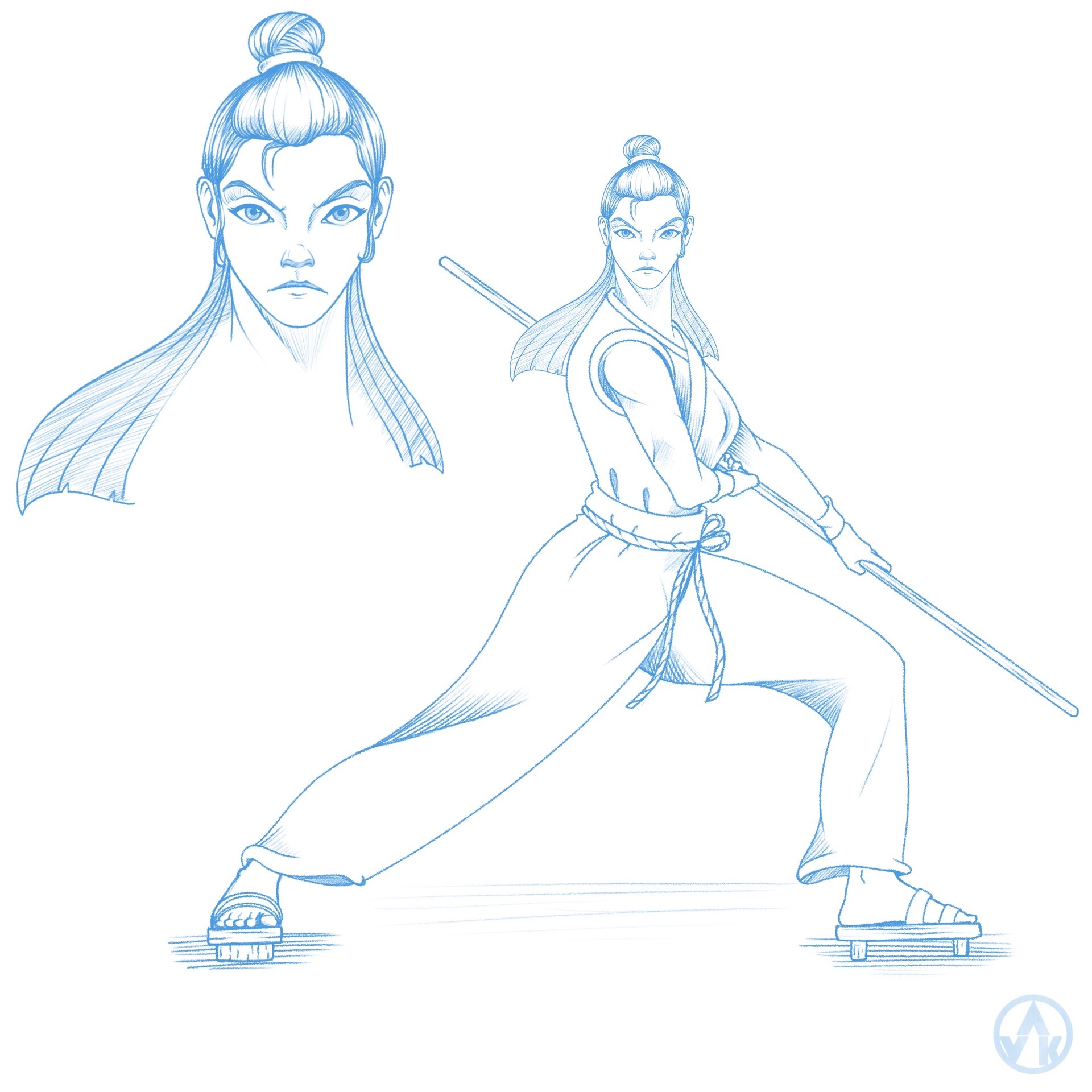 ArtStation - Quick character design of female martial artist