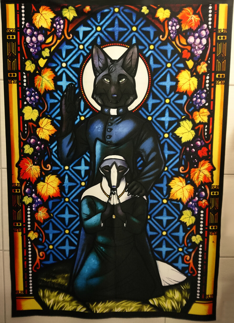 Blue Hunter - Digital stained glass window - Apotheose