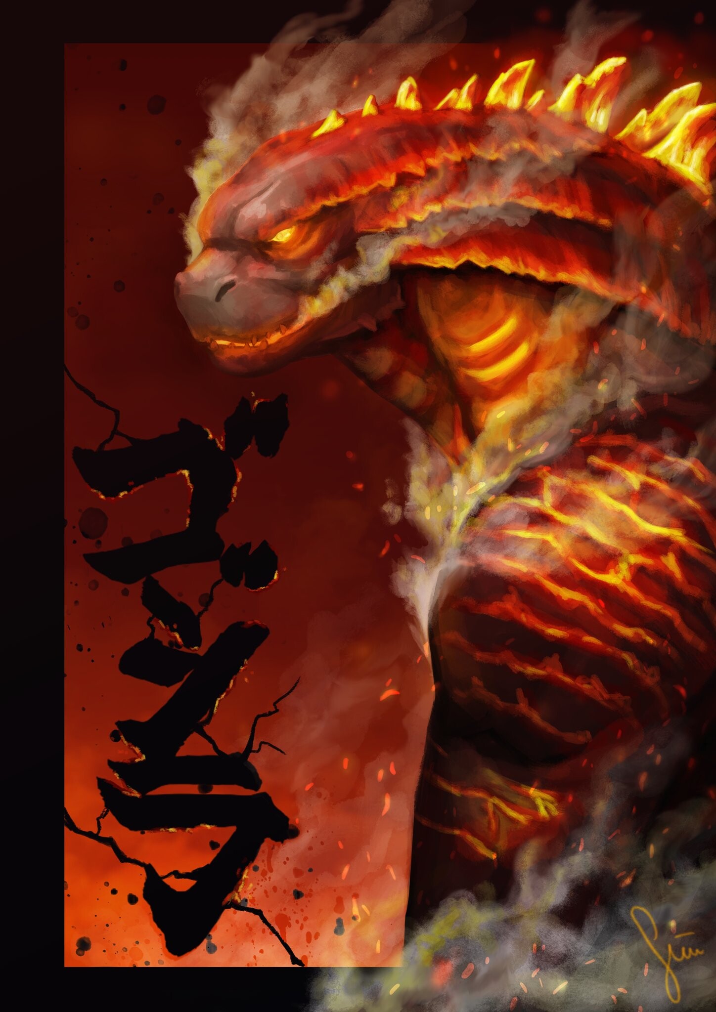 ArtStation - Burning Godzilla