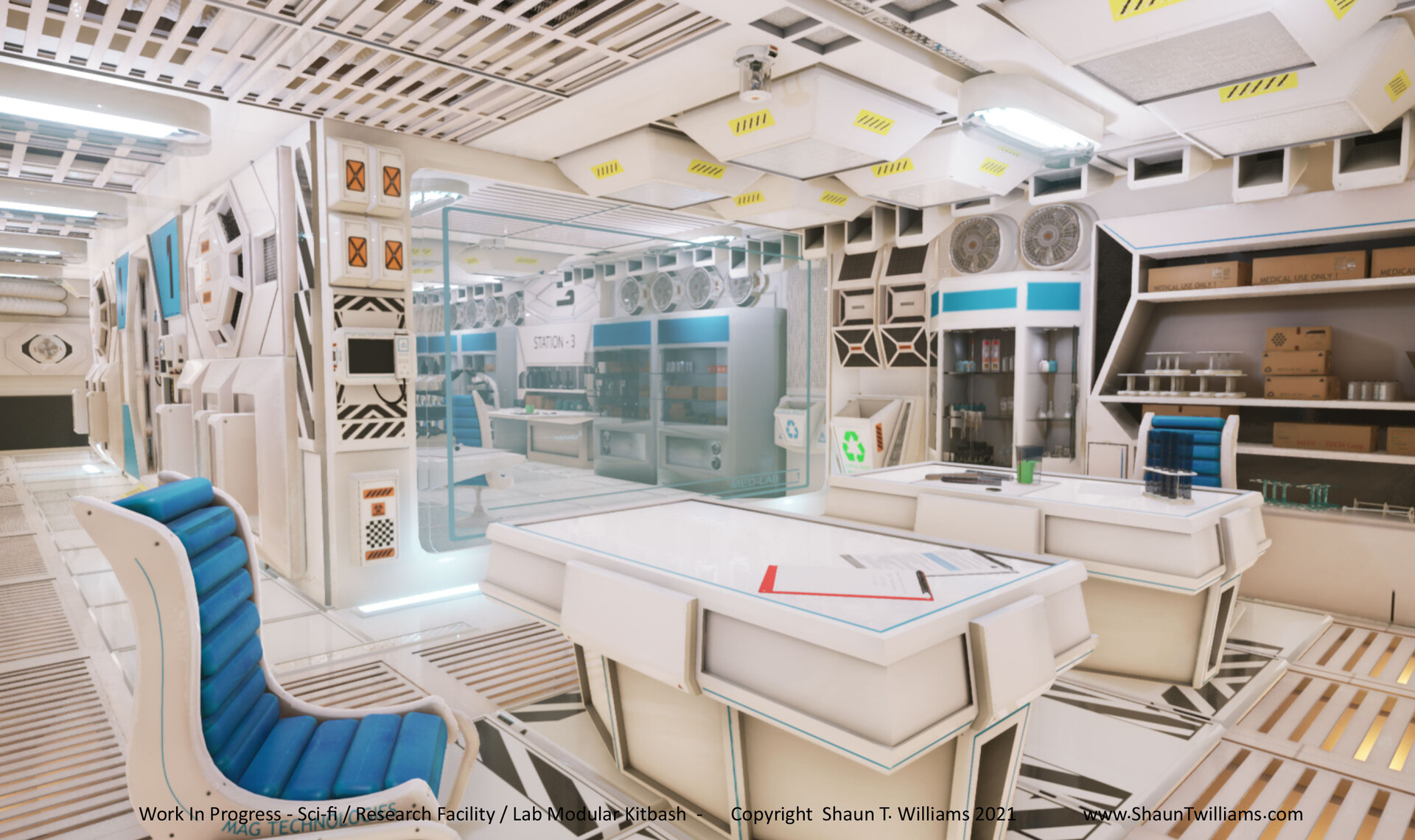 ArtStation - Work in Progress 4 Lab Sci-fi Modular Low poly kitbash