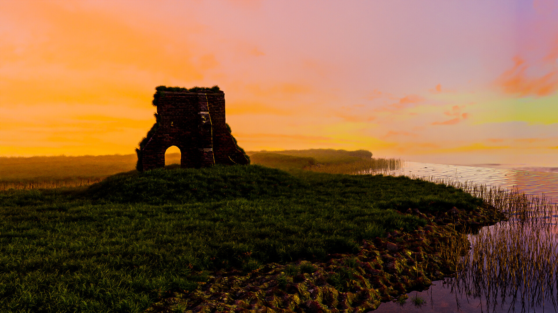 ArtStation - Ruin in a Field