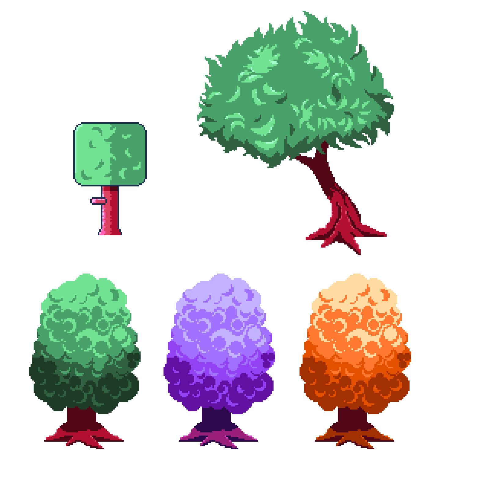 ArtStation - Árvores em pixel art