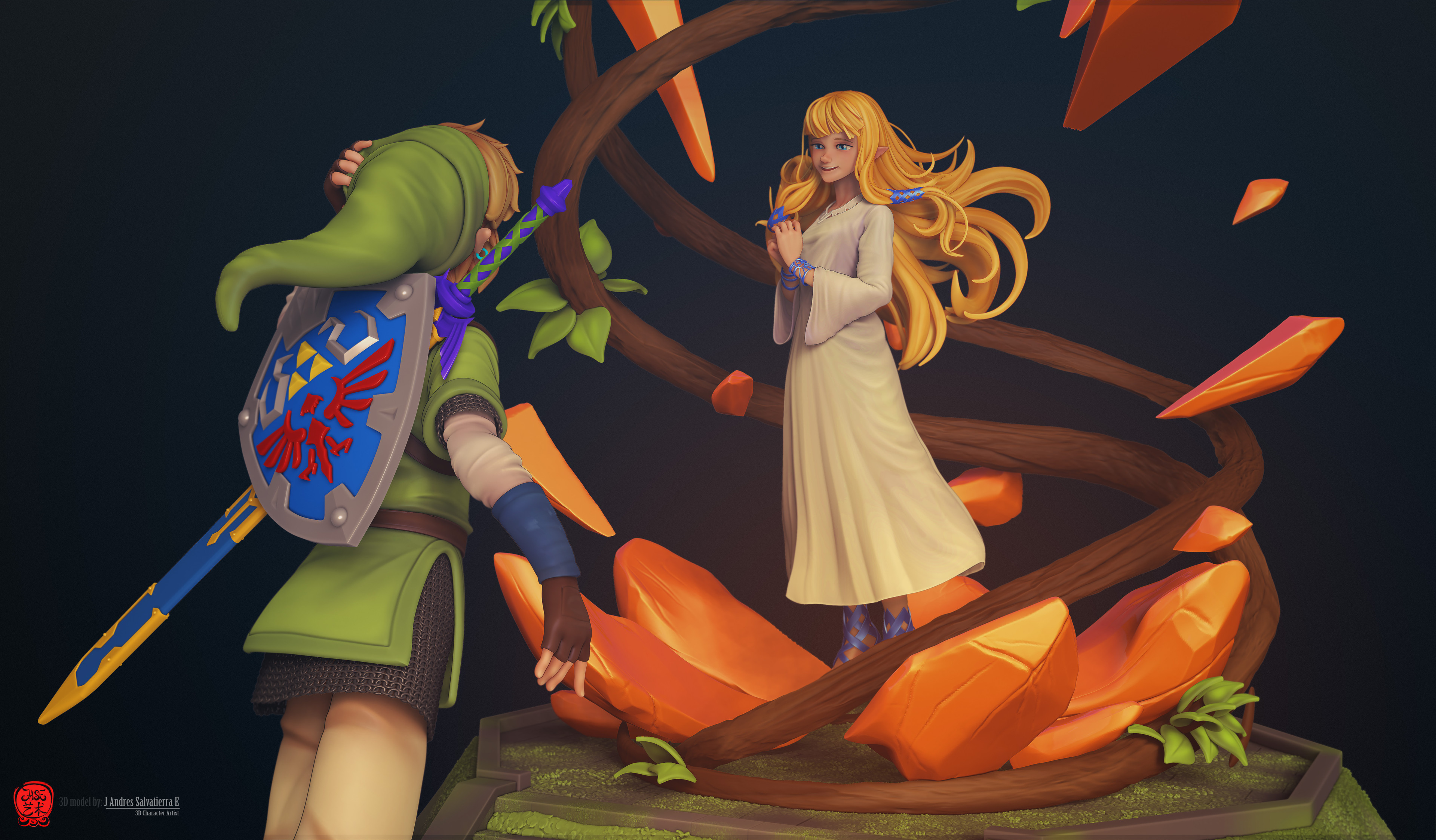 Link And Zelda Skyward Sword Fan Art
