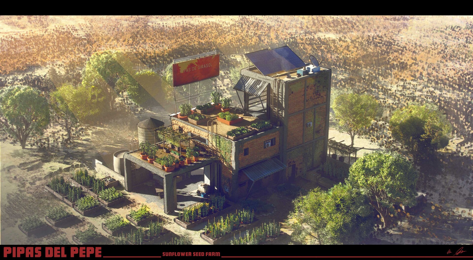 ArtStation - Pepes sunflower seed farm