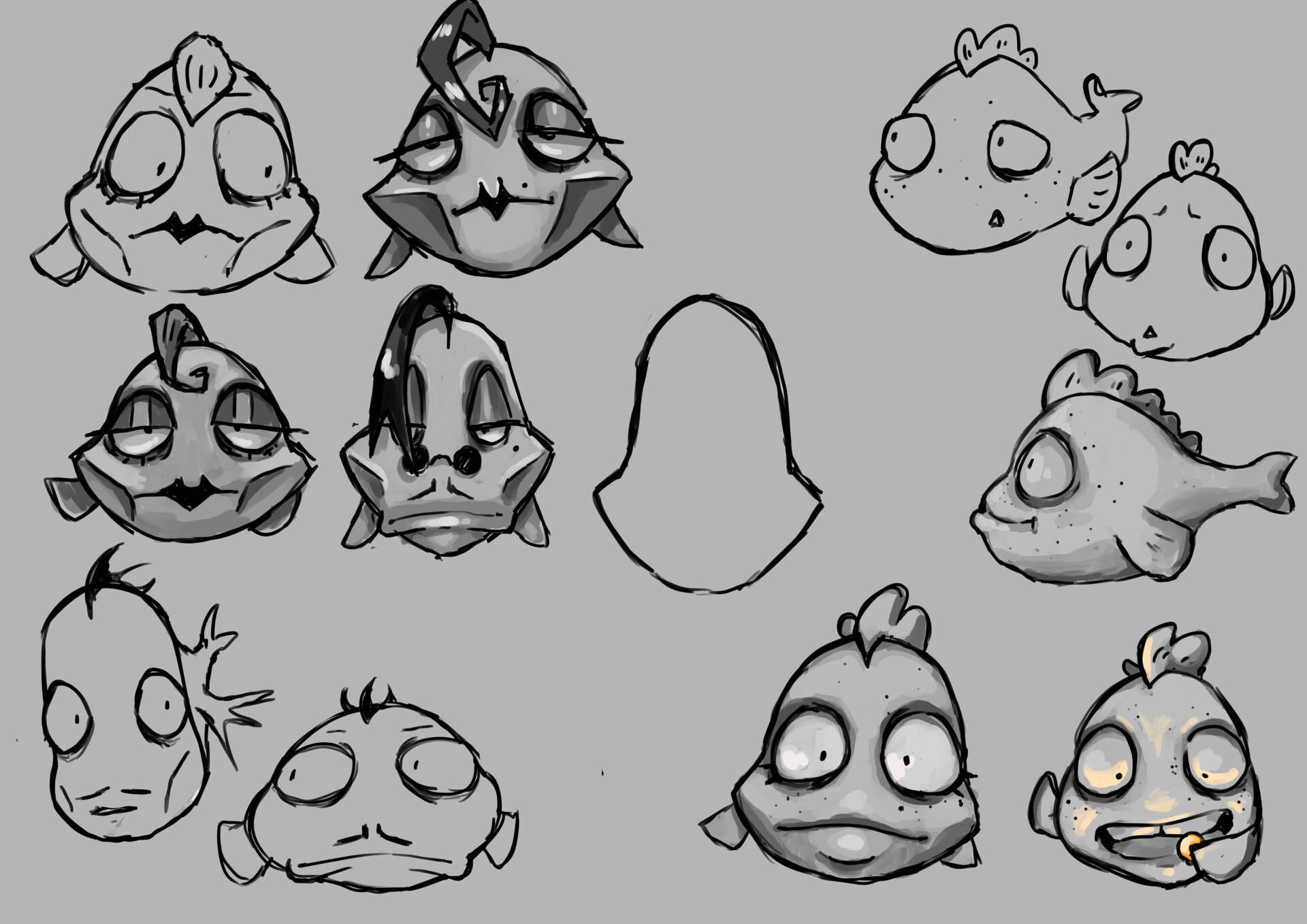 ArtStation - Goth fish Character dev