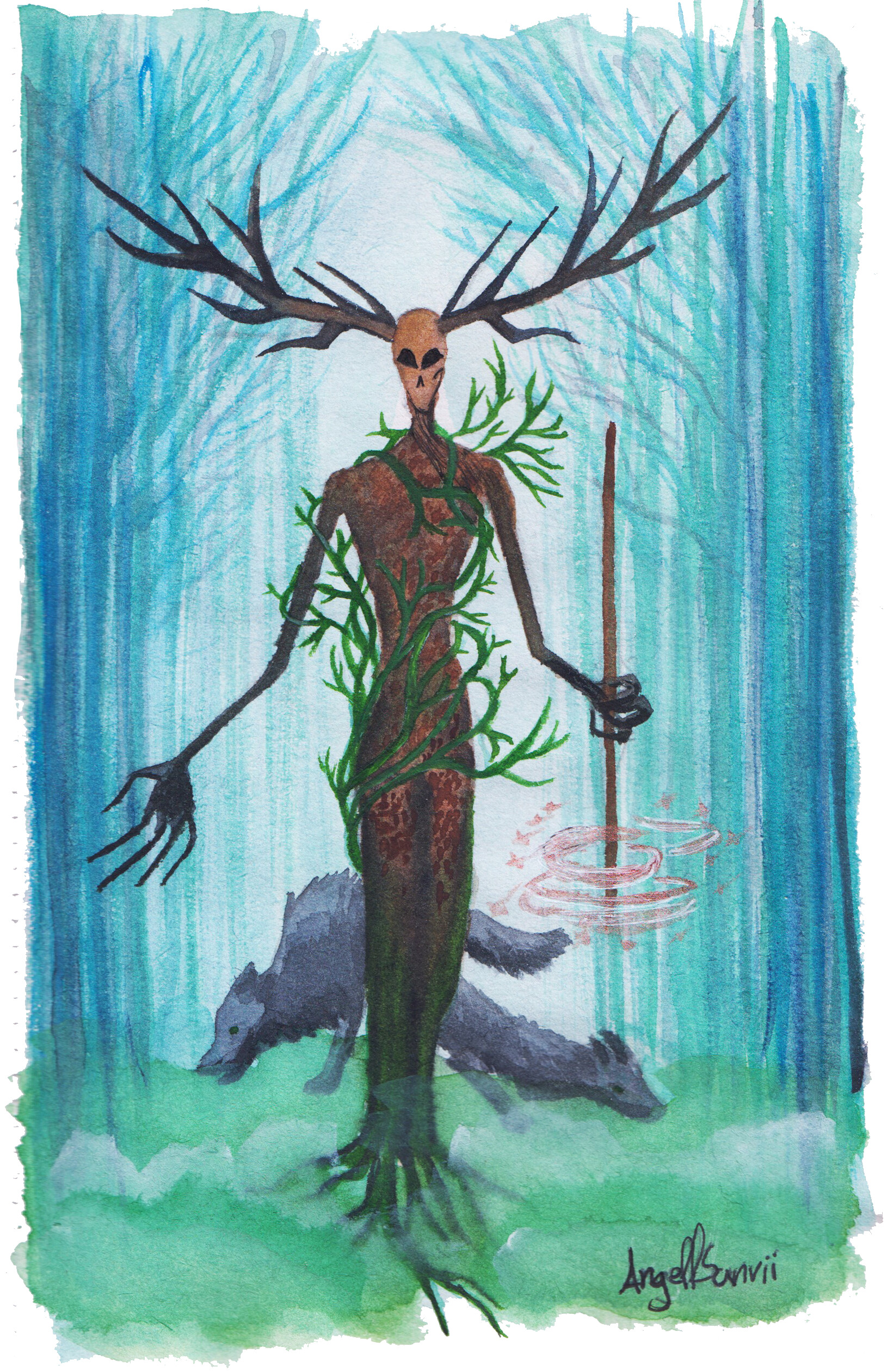 Angell Sanvii - Monsters in watercolors | Leshy