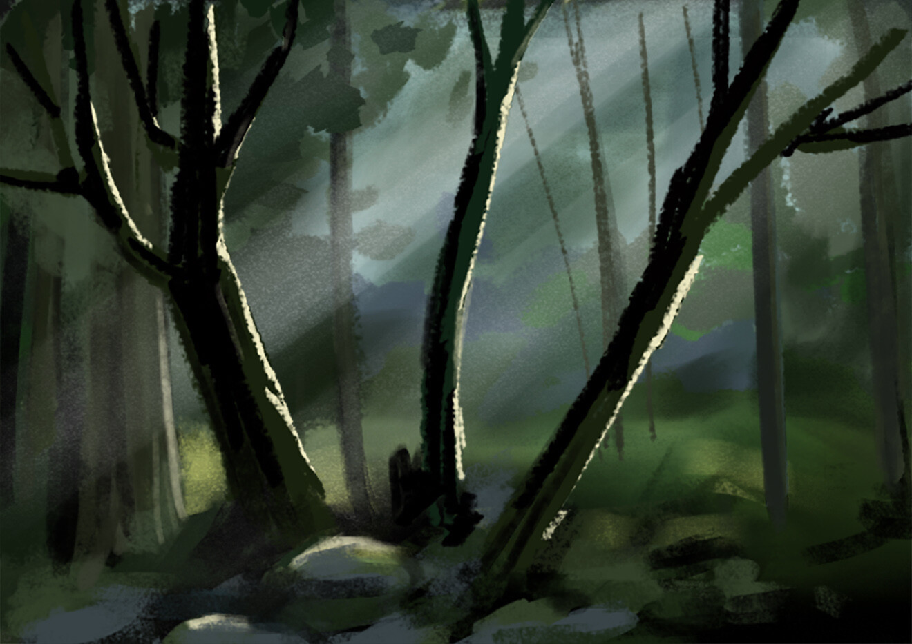 ArtStation - Forest sketch