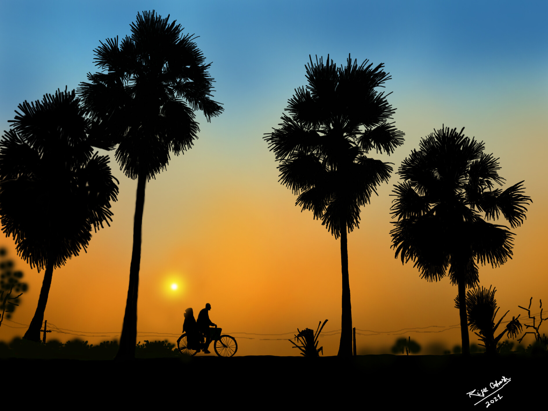 ArtStation - sunset digital painting