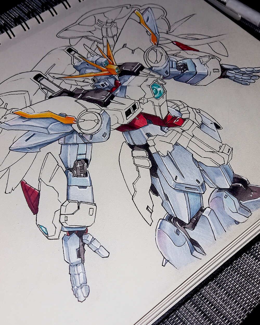 Gundam Wing Zero Custom Drawing