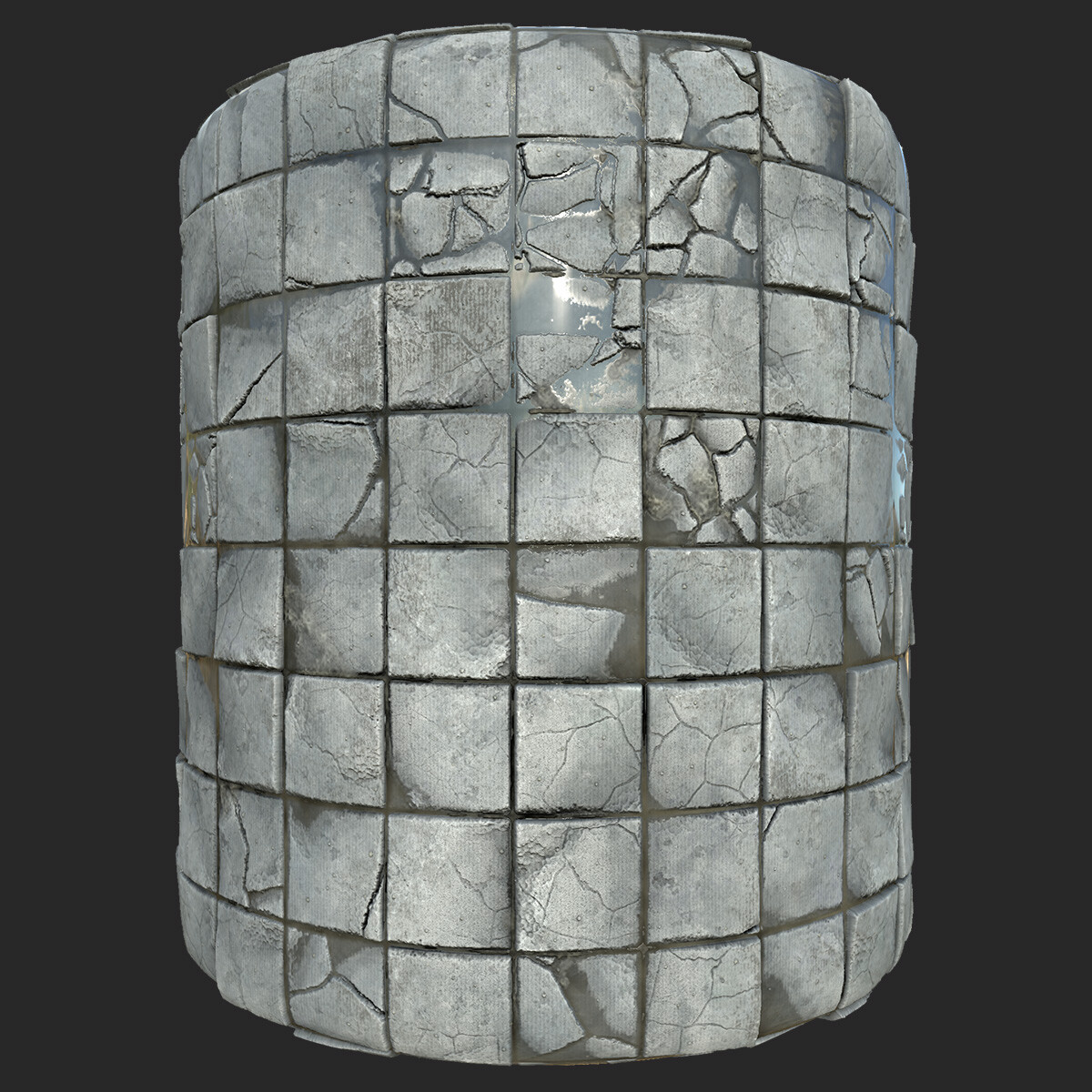 TextureCan - Broken Tiles Texture with Puddles