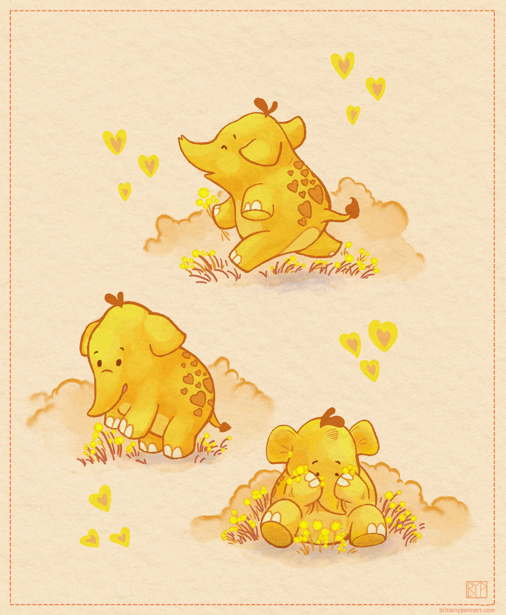 ArtStation - Cute Elephant Spot Illustrations