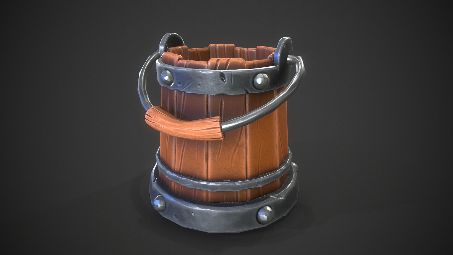 ArtStation - Stylized Wooden Bucket