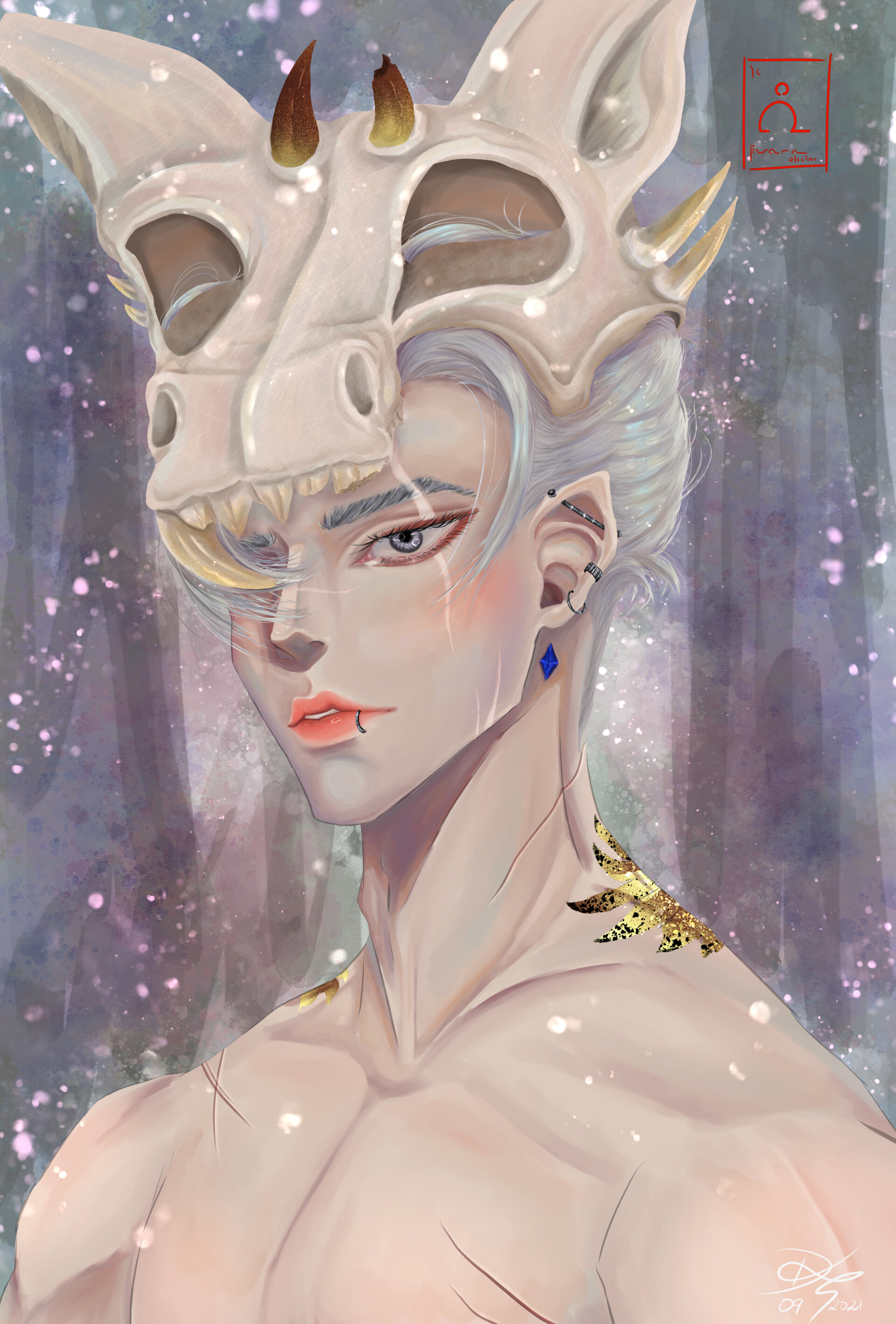 ArtStation - Maren with a dragon skull