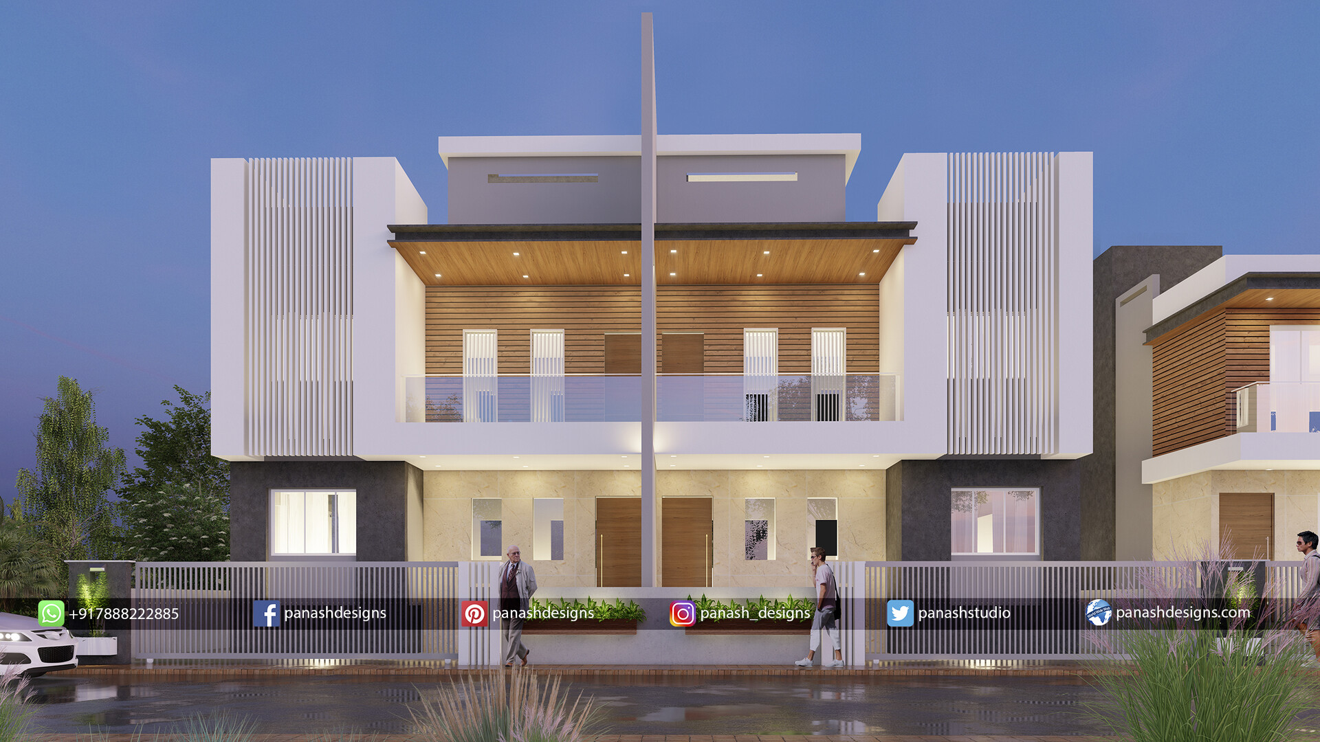 ArtStation - Twin Row house | Modern House Design | 3D Elevation