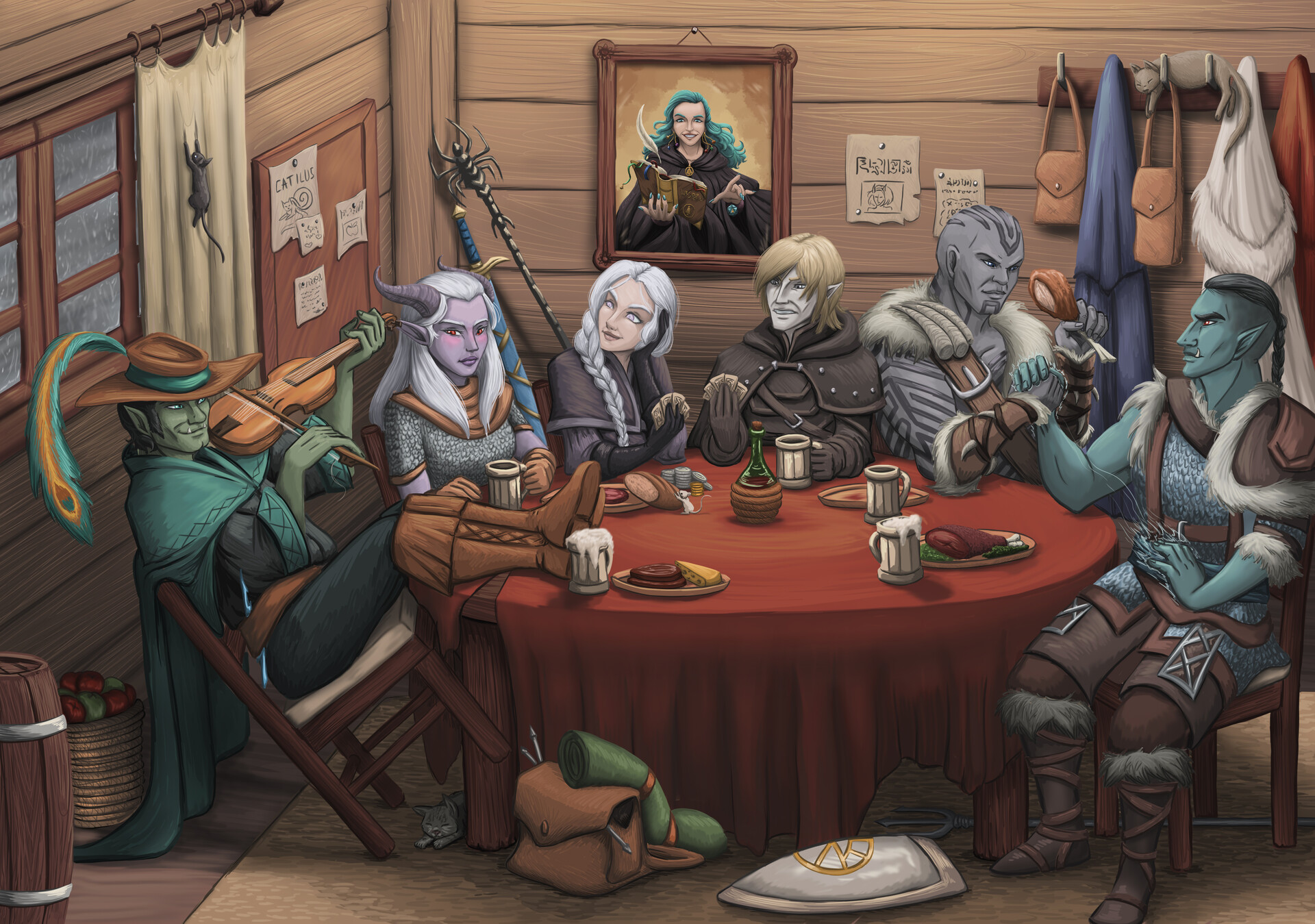 ArtStation - Six Heroes Resting in a Tavern (plus hidden mouse and ...