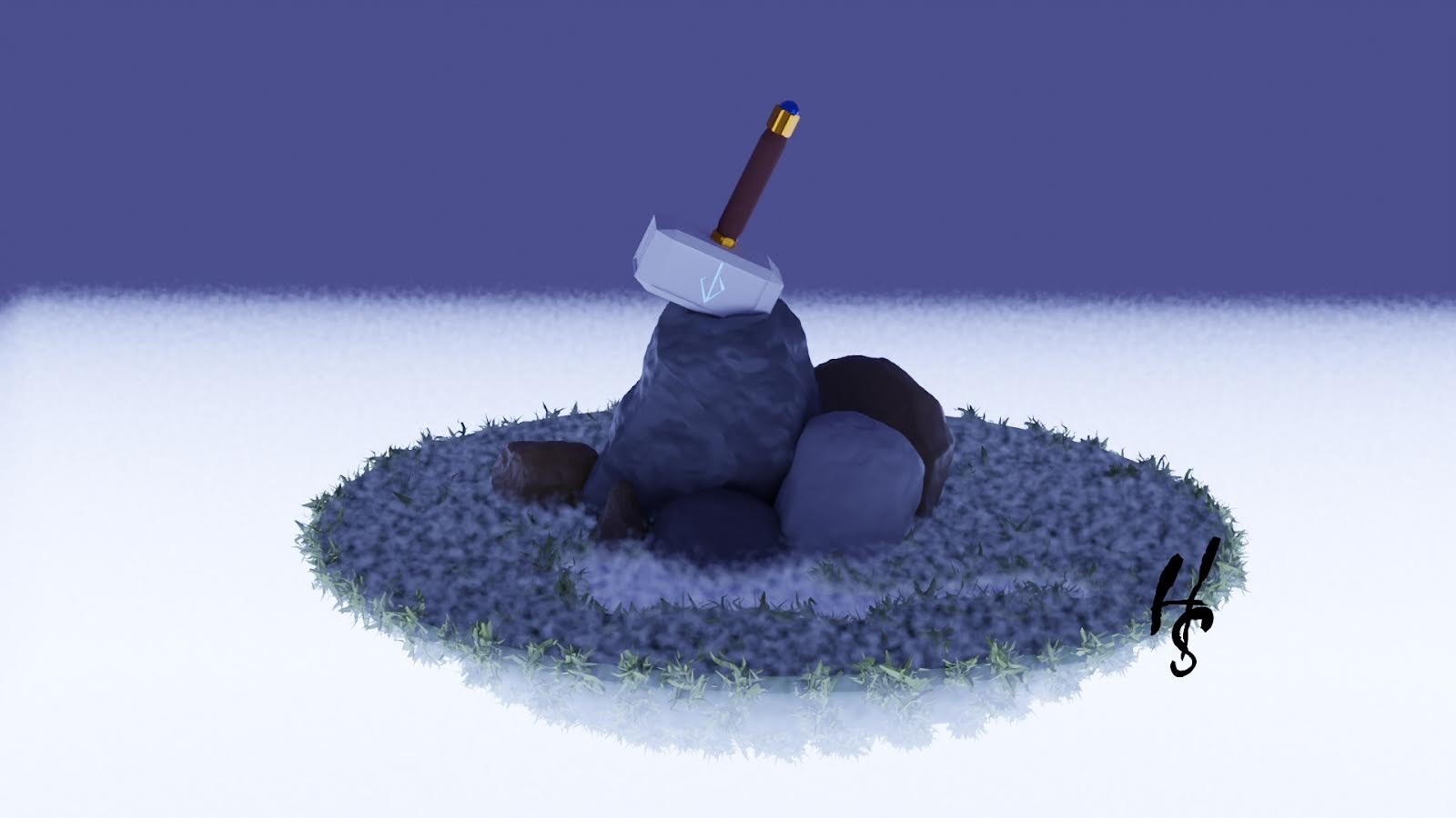 ArtStation - Low Poly Battle Hammer