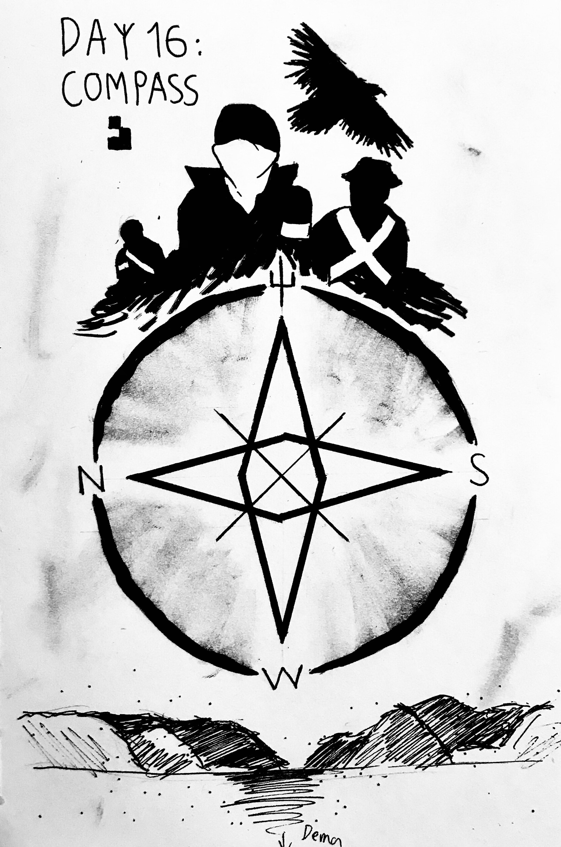 ArtStation - Inktover Day 16: Compass