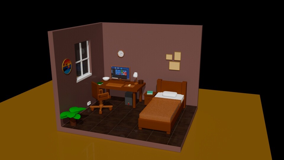 ArtStation - Low Poly Room