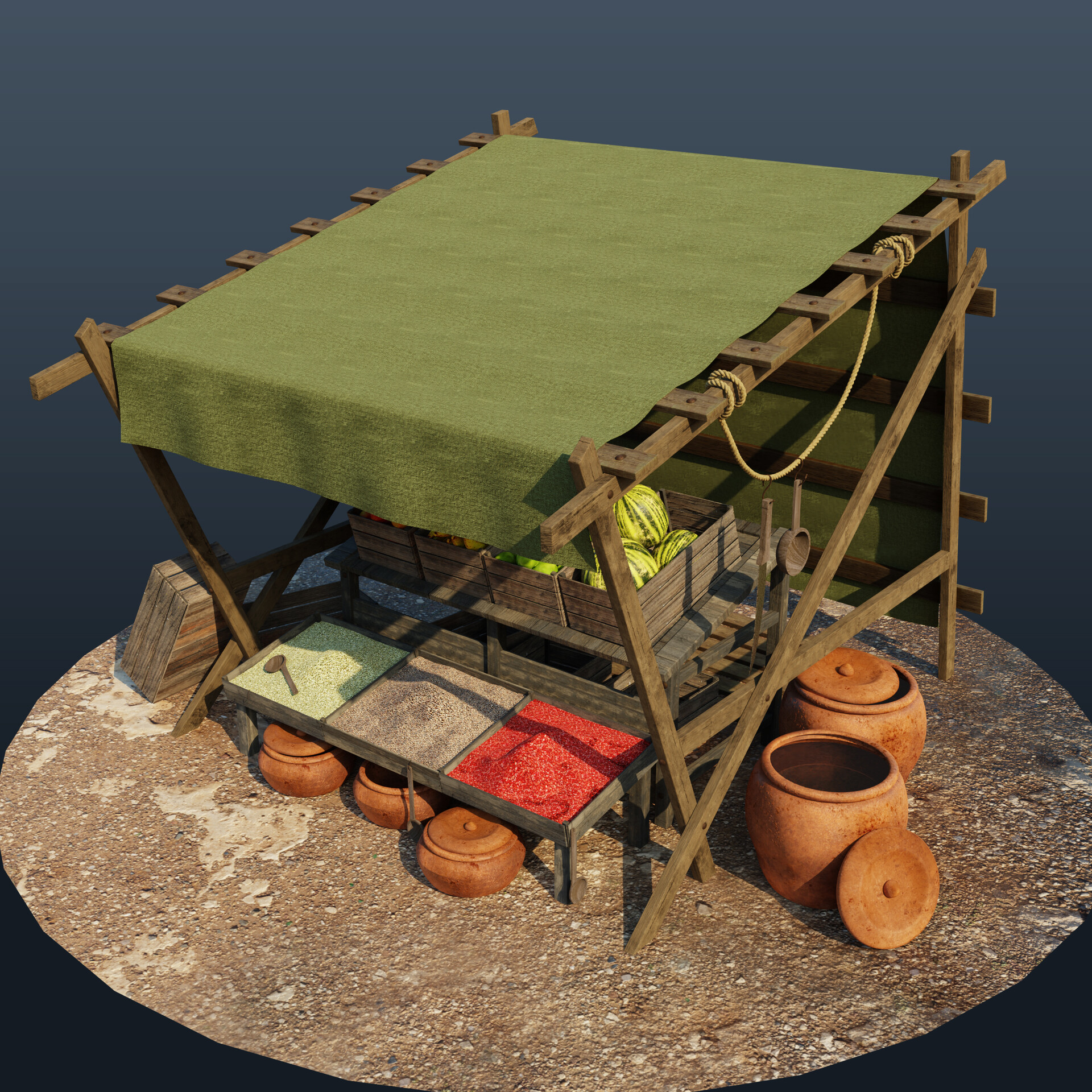 ArtStation - Medieval Market Stall