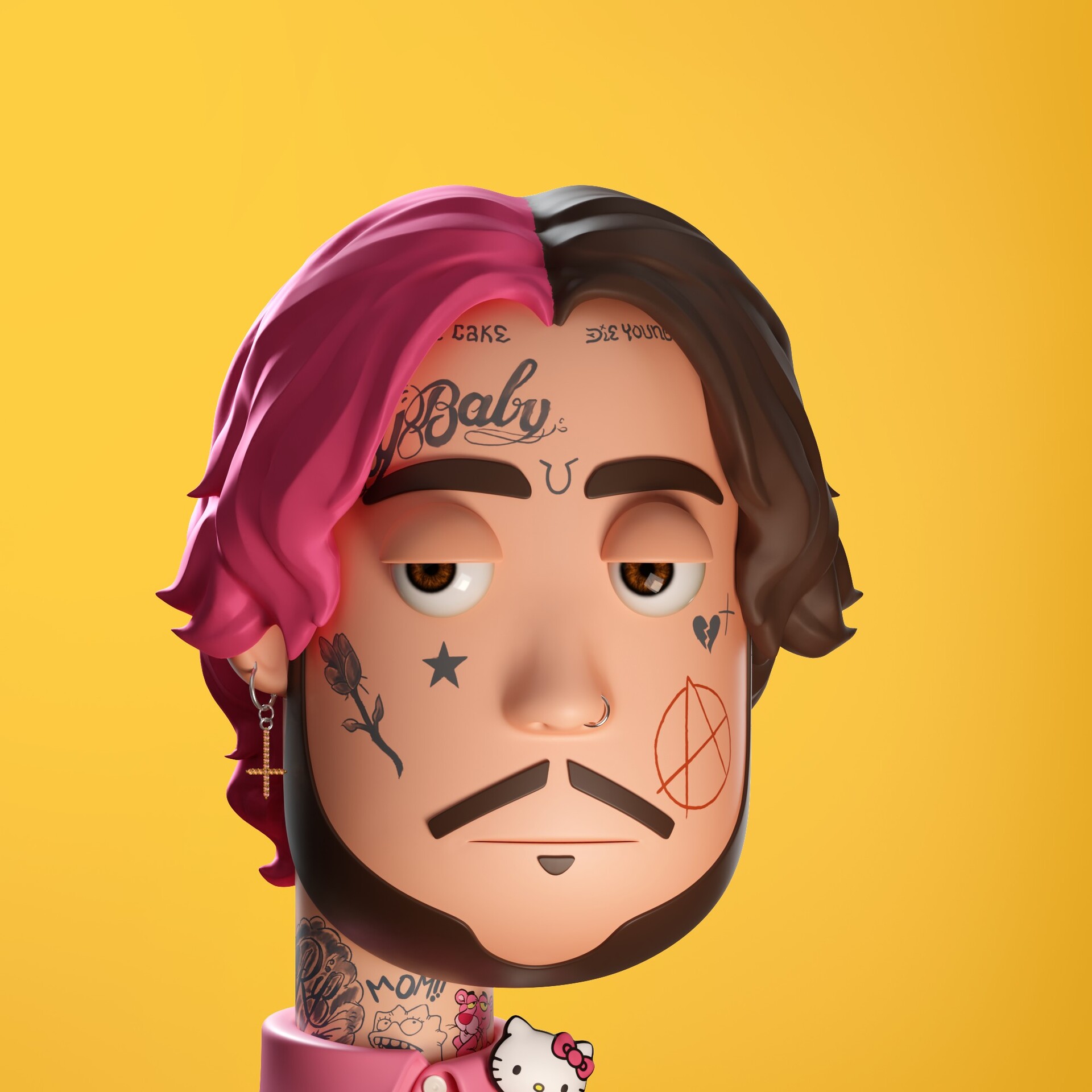 Artstation Lil Peep 3d Cartoon