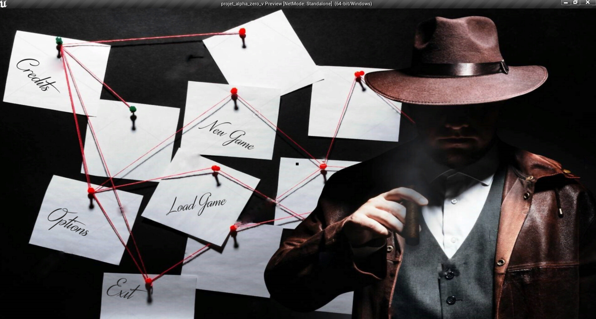 ArtStation - Detective Game Main Menu UI (work in progress game)