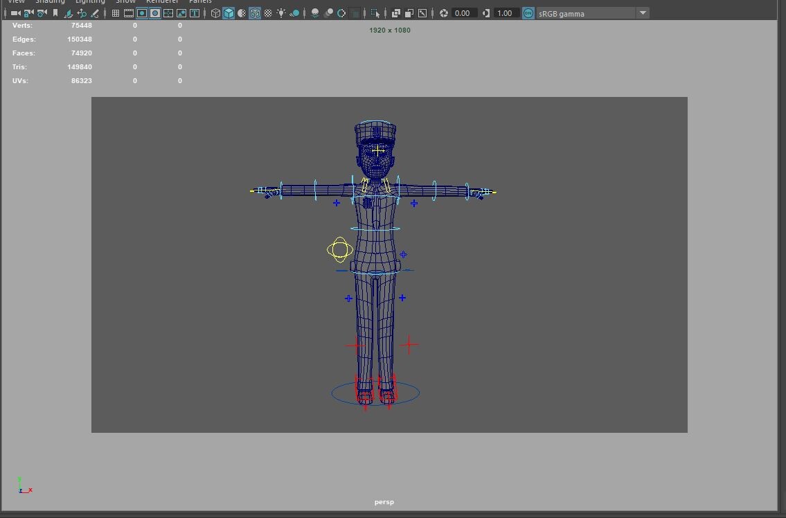 Jay Singh - Policeman character rig low poly