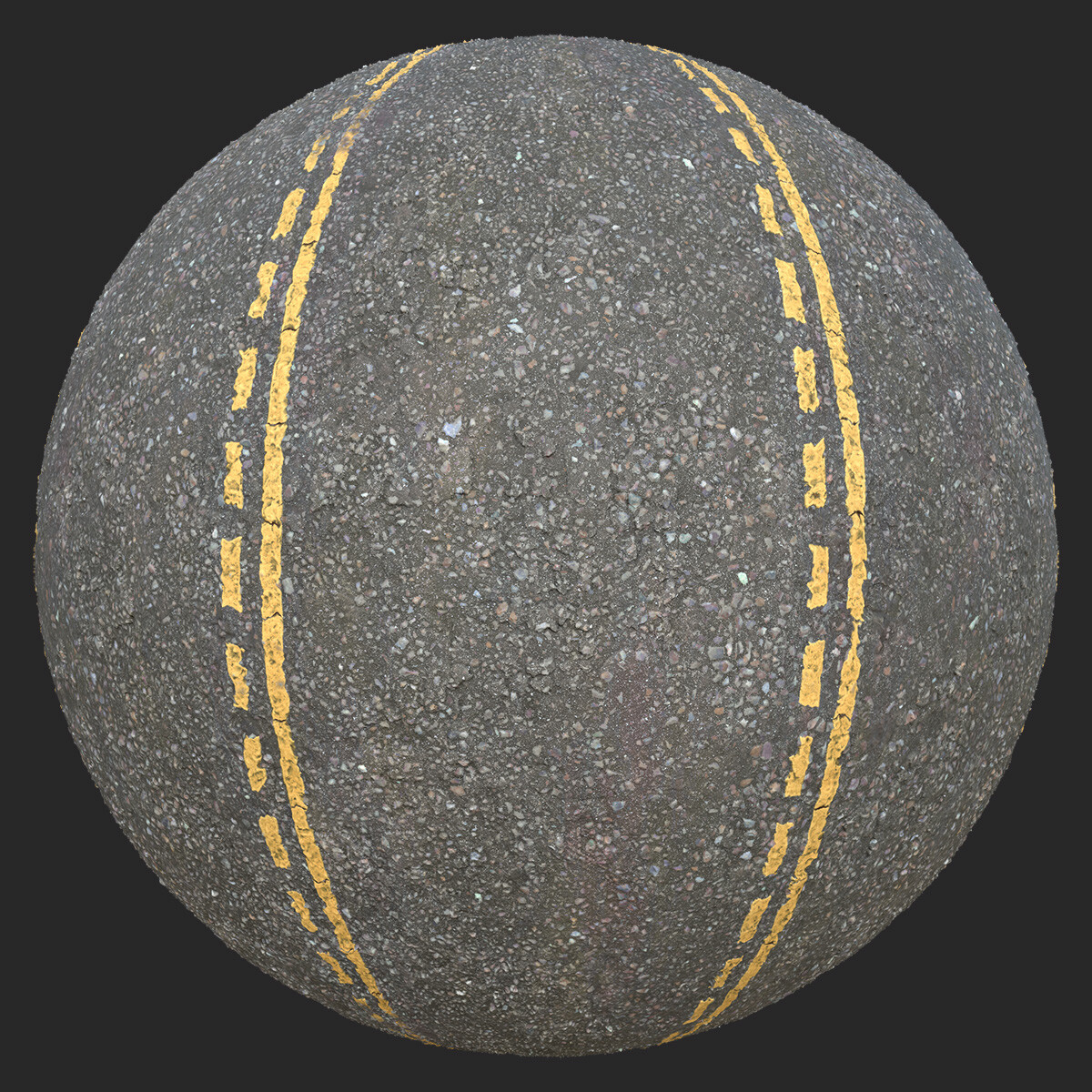 ArtStation - Asphalt Road with Yellow Line Road Markings