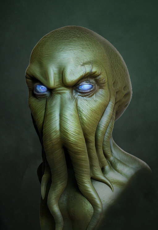 ArtStation - Alien creature bust.