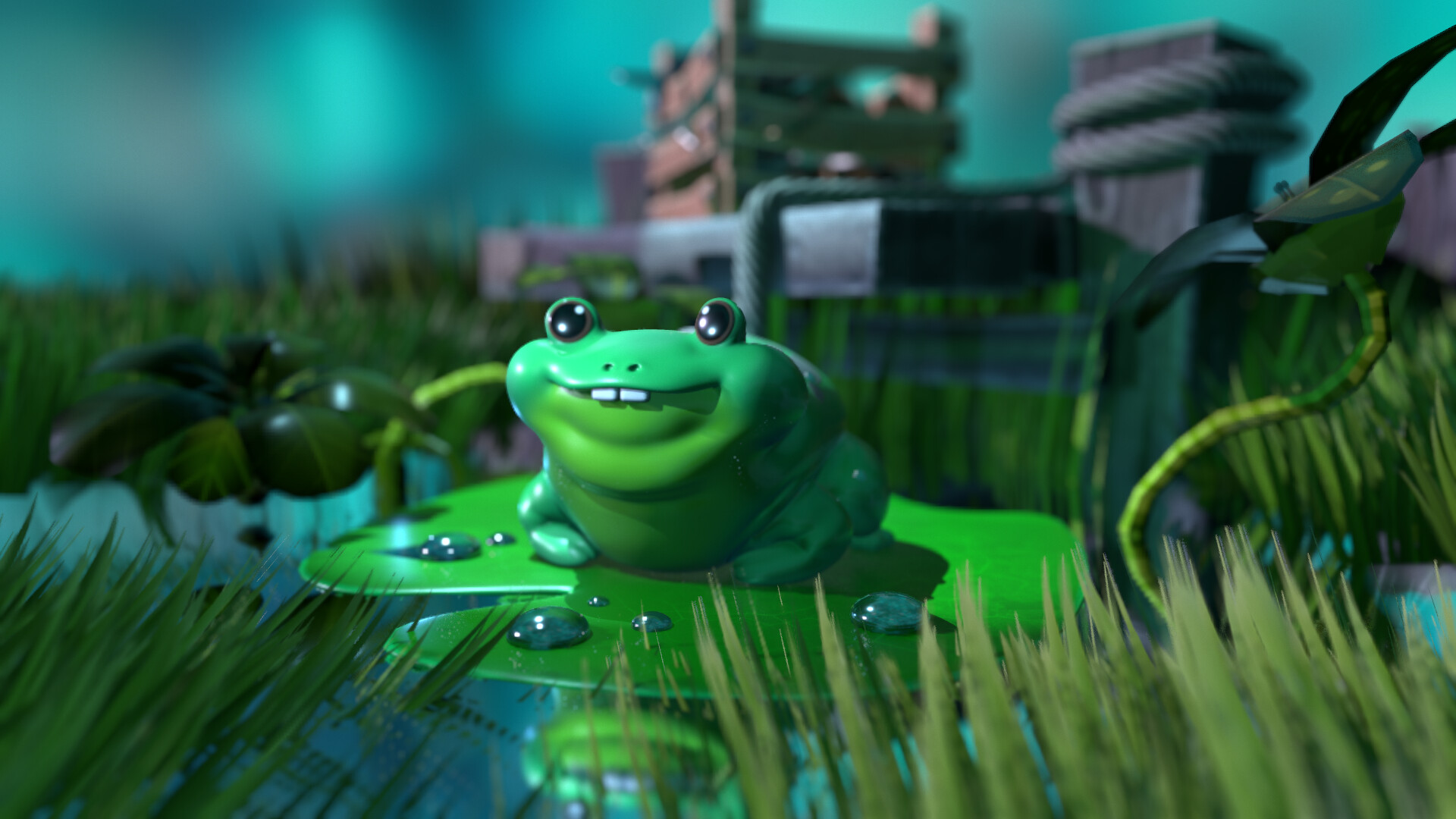 ArtStation - Frog in the swamp
