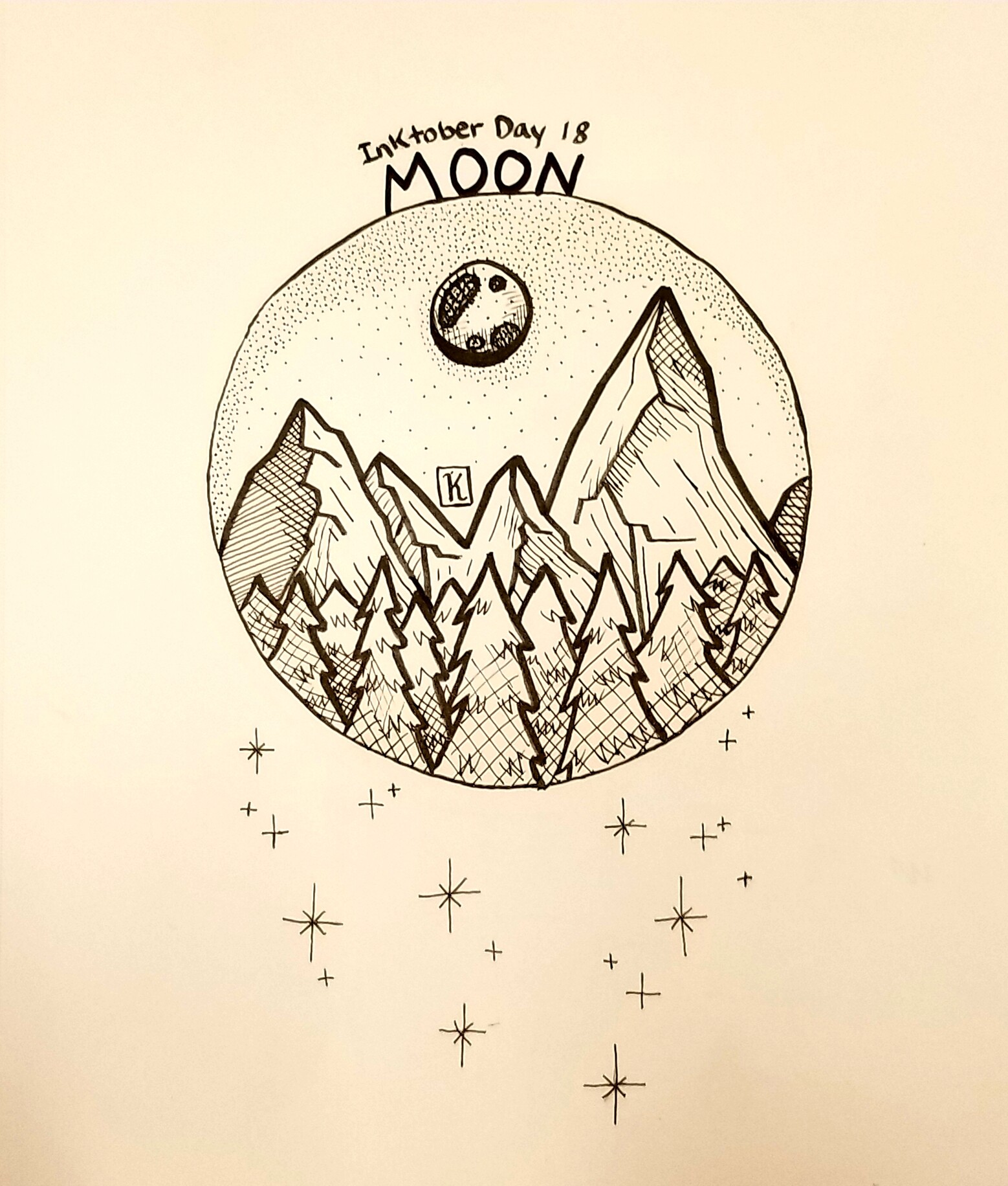 ArtStation - Inktober Day 18 - Moon