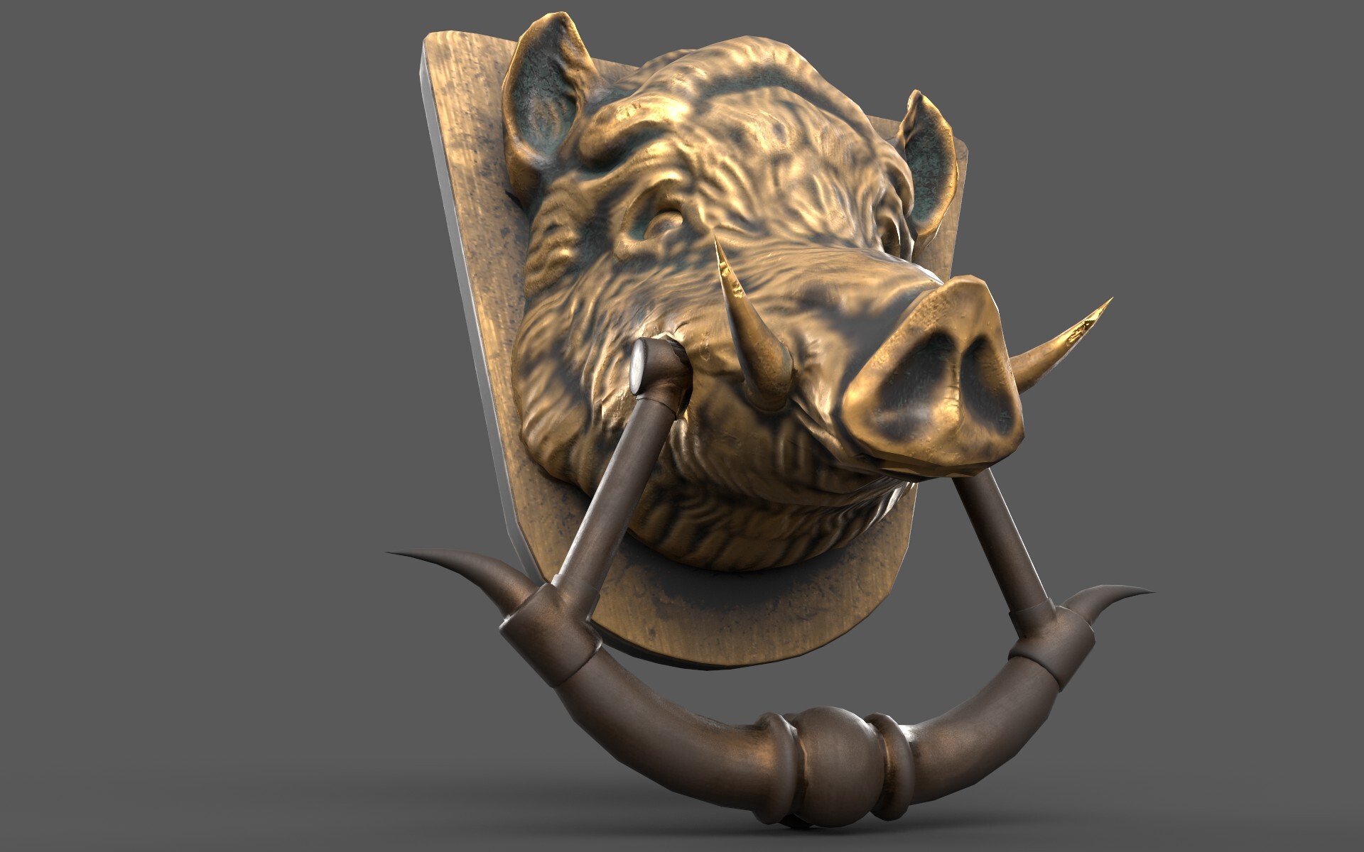 ArtStation - Boar Head Door Knocker (Boar Knocker)