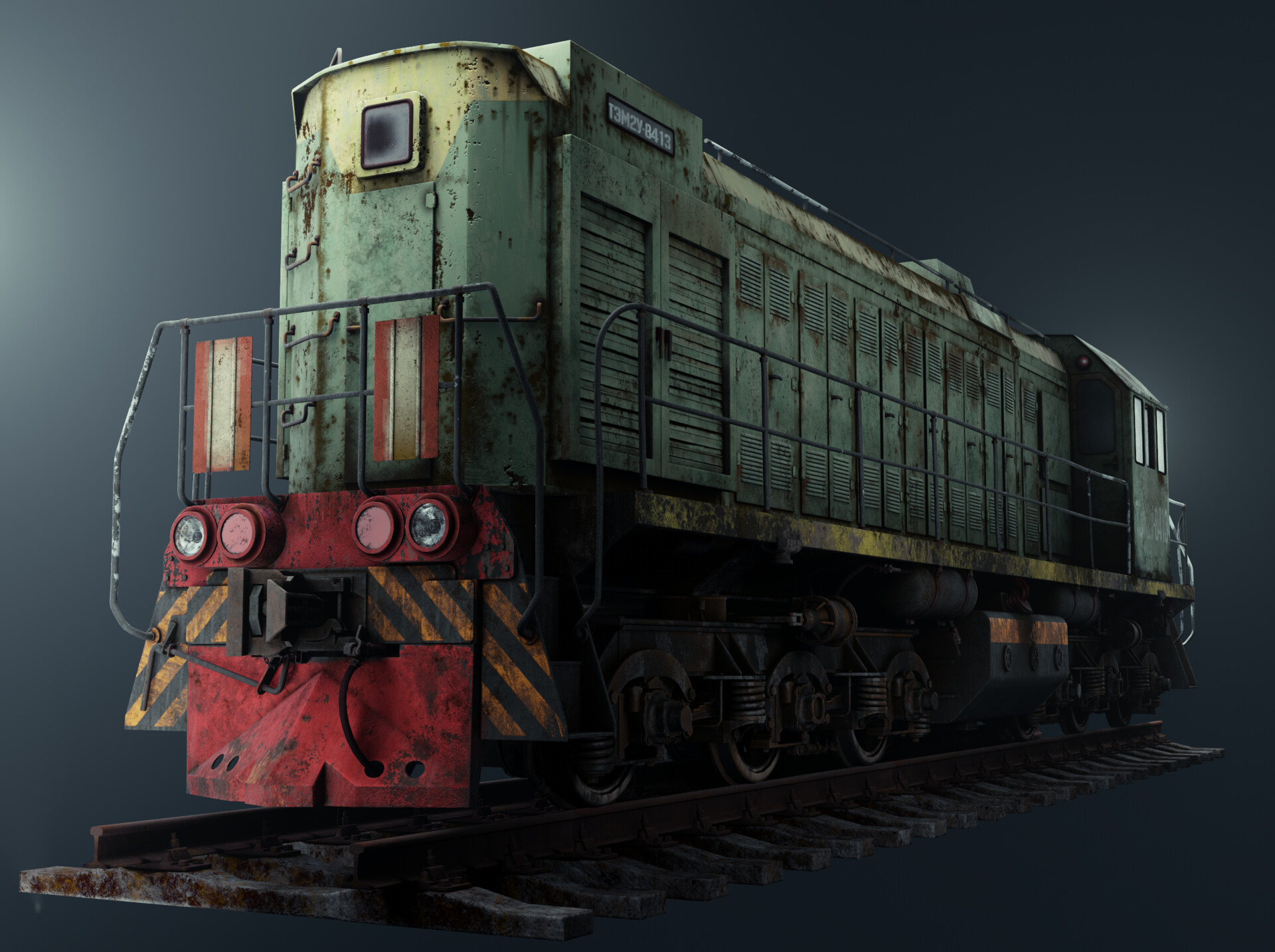 ArtStation - Old soviet locomotive "TЭМ2У"