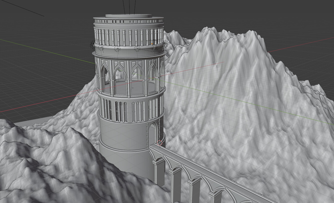 ArtStation - Altar tower in the mountains WIP