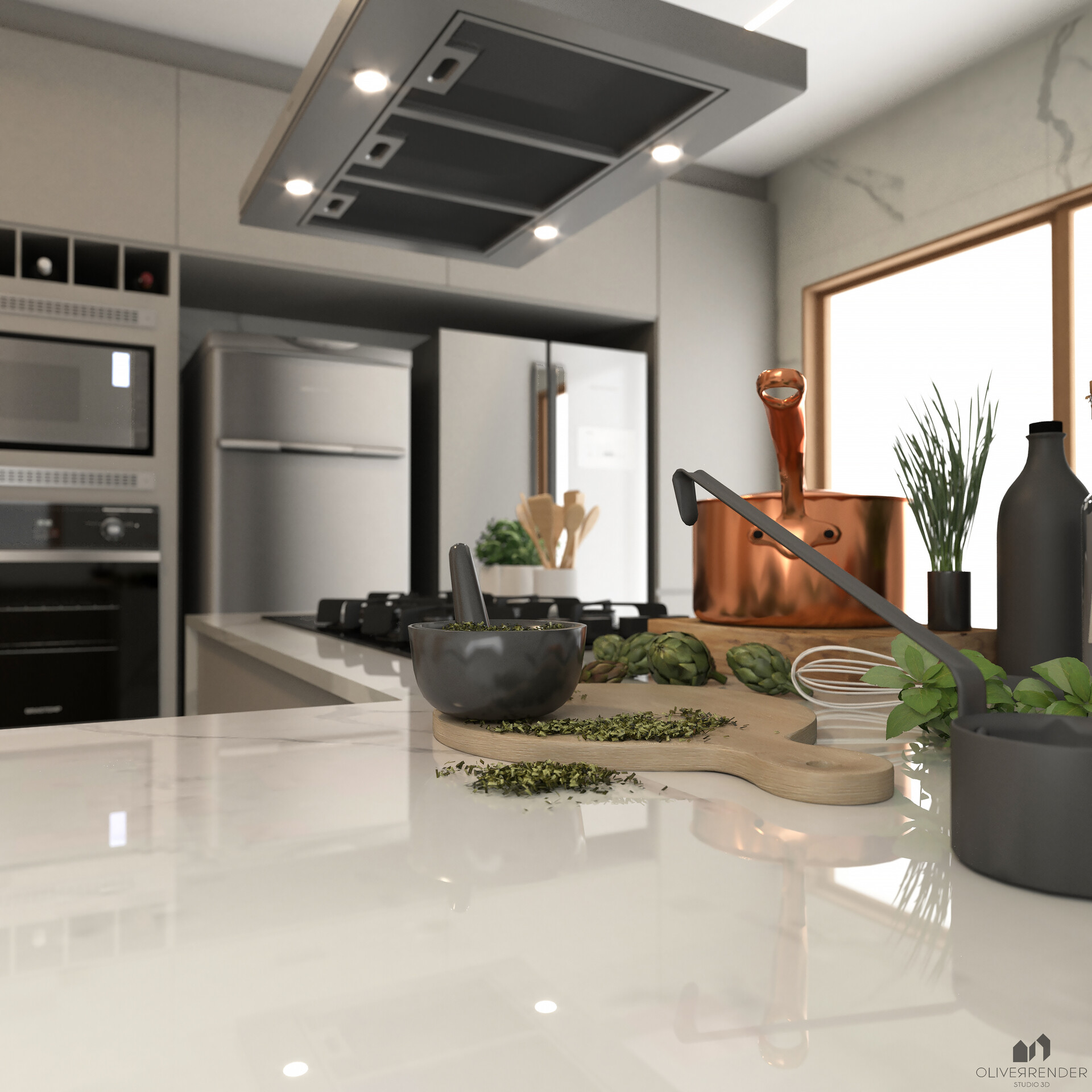 OLIVER RENDER - STUDIO 3D - CGI - COZINHA FUNCIONAL