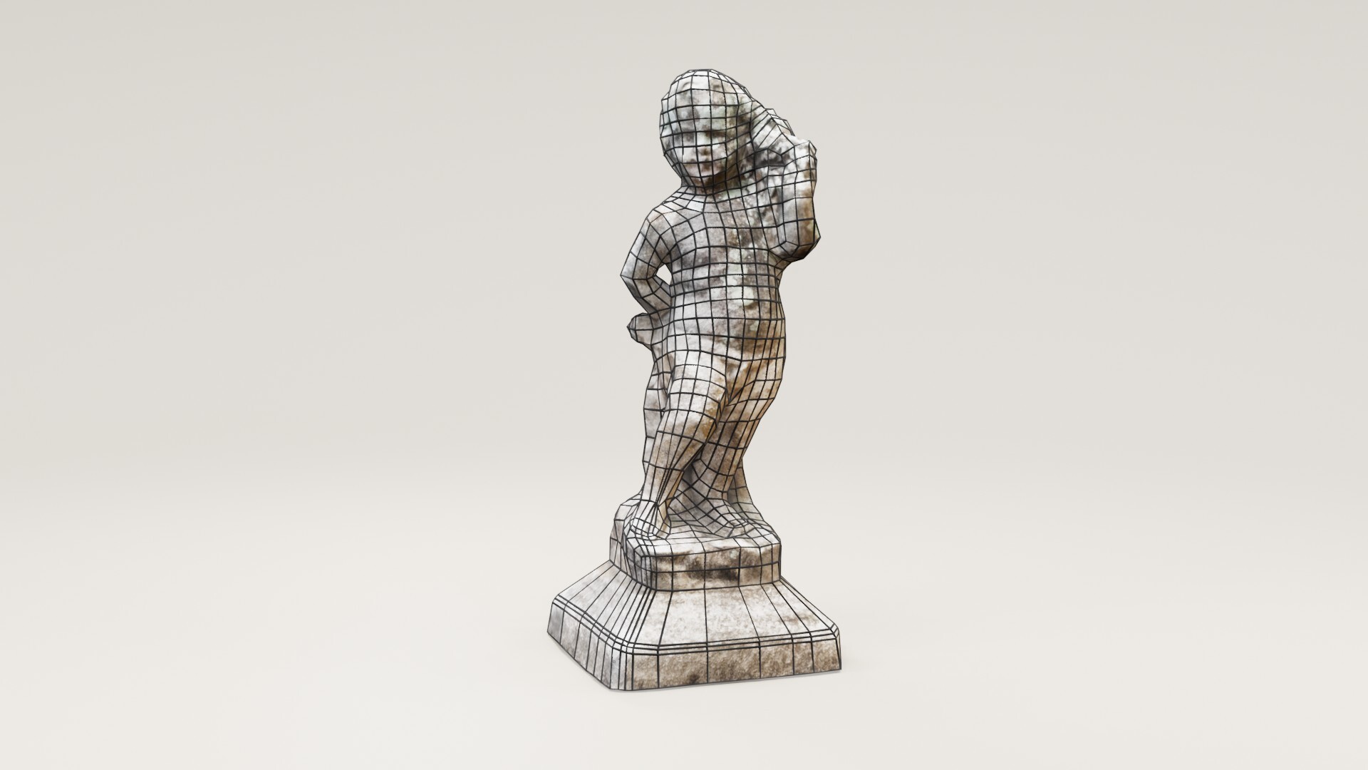 Alexander Kamlowsky - Weathered Cherub Angel Statue