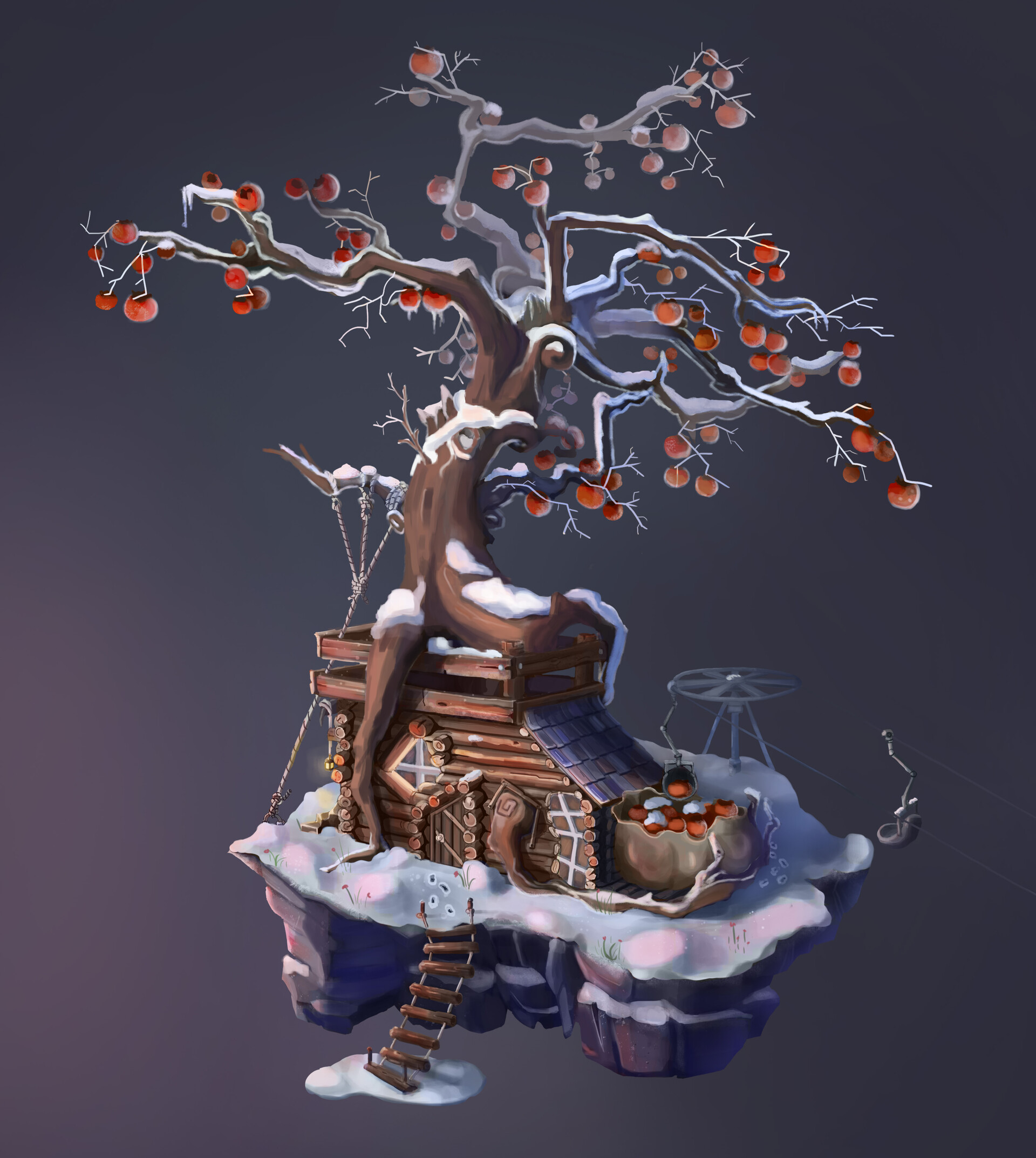 ArtStation - TreeHouse concept : Persimmon merchant.