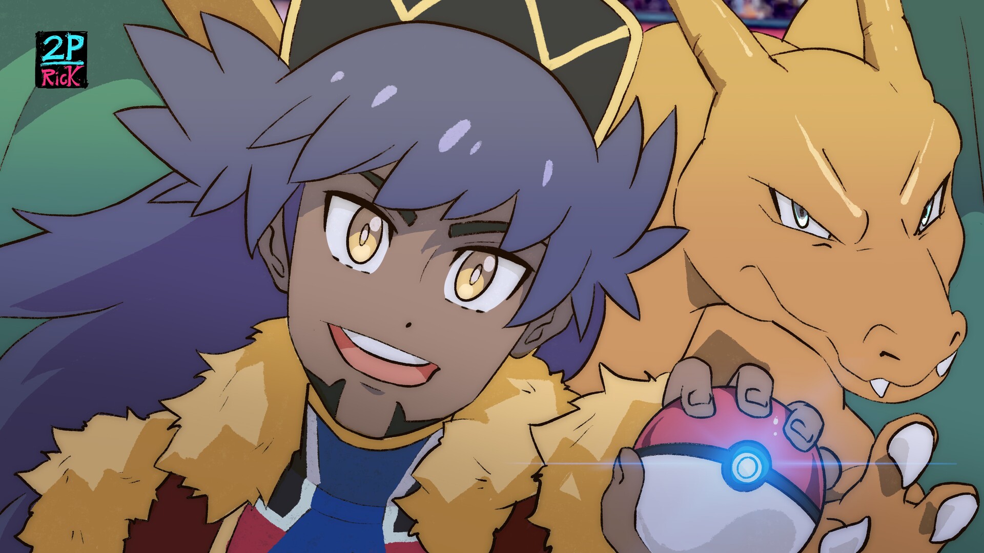 ArtStation - Pokémon Champion Leon and Charizard