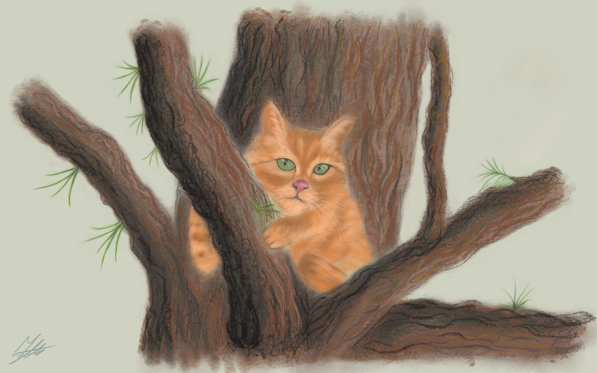 ArtStation - Kitty on a tree