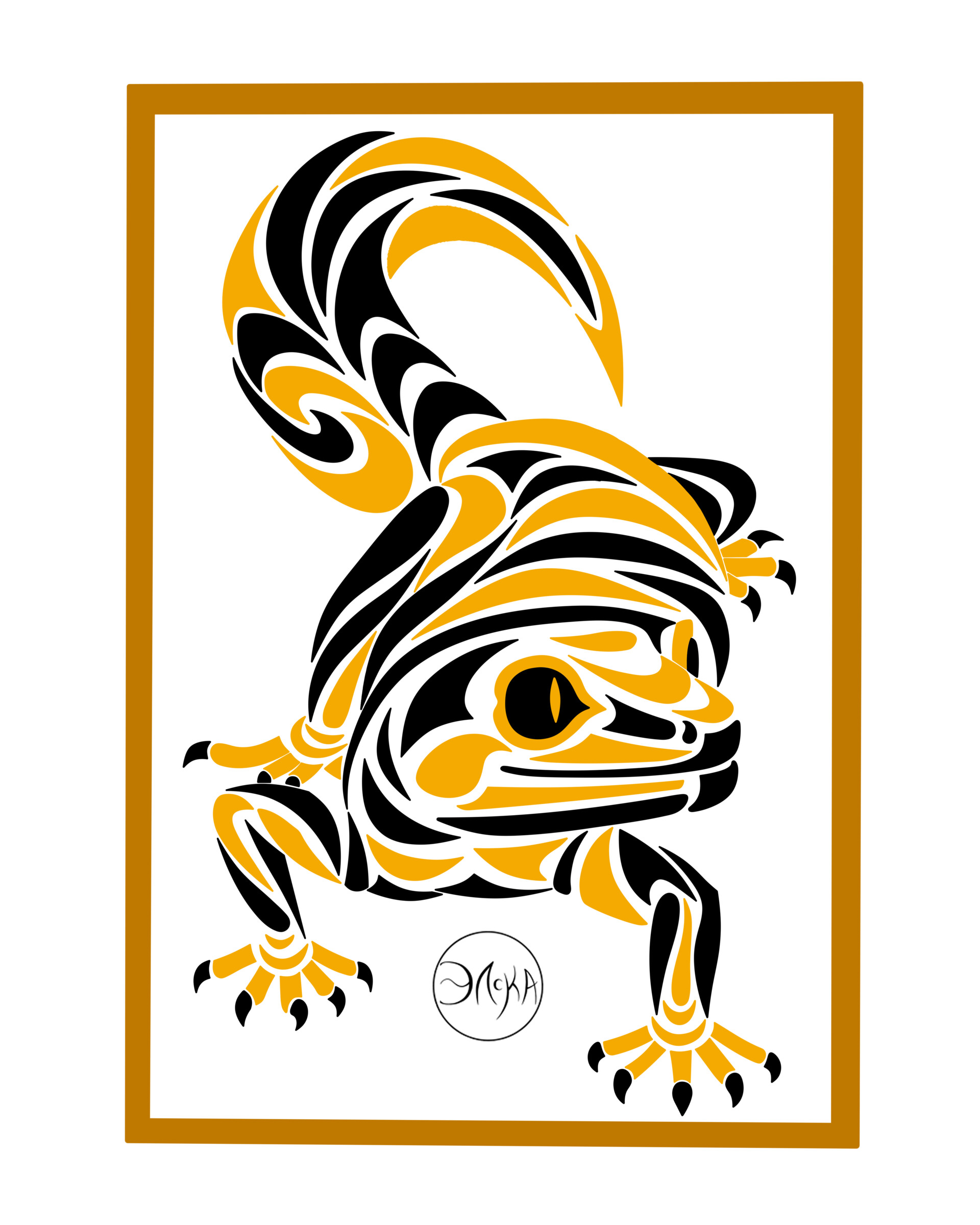 ArtStation - Gecko in the form of a pattern