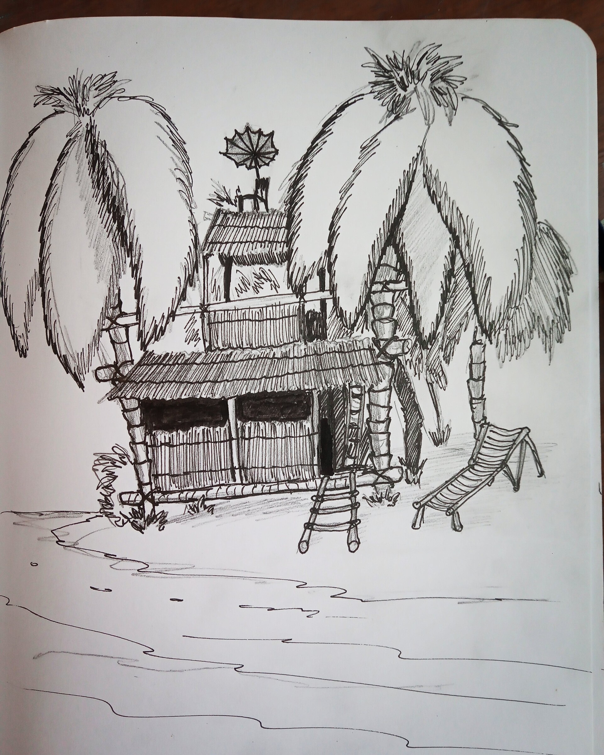 ArtStation - Beach shack sketch