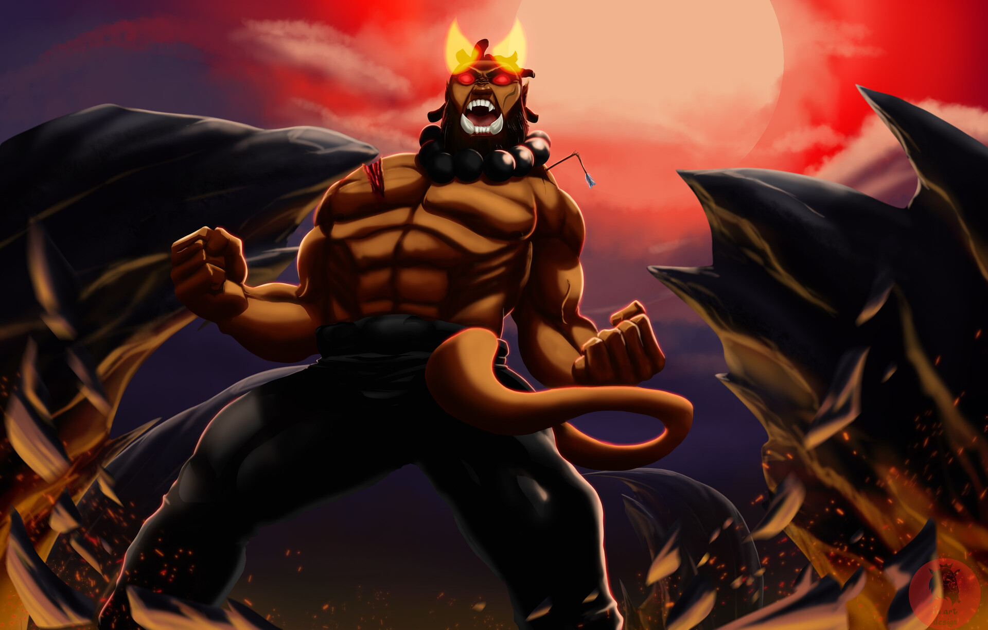 ArtStation - Damon Demon form - Damon nation