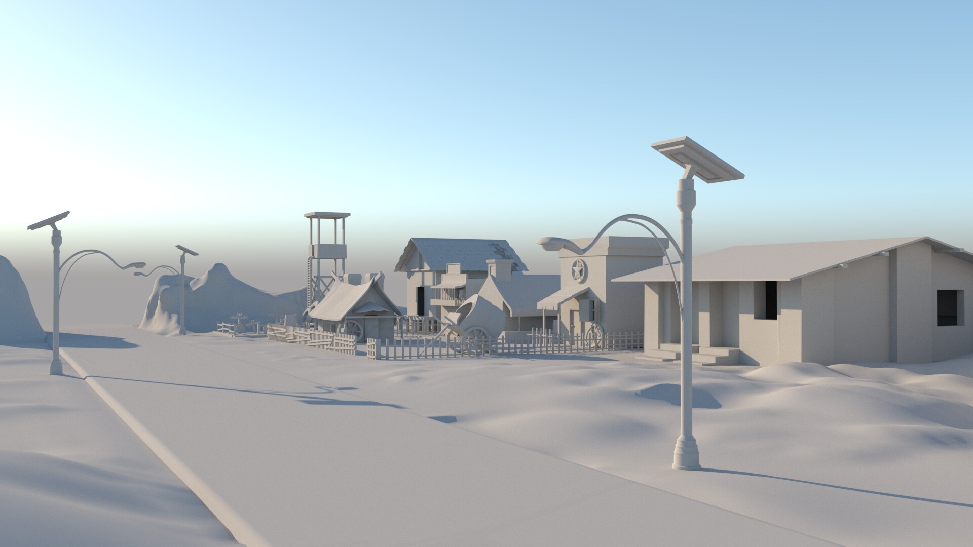 ArtStation - 3D BACKGROUND ( LITTLE VILLAGE MODEL)