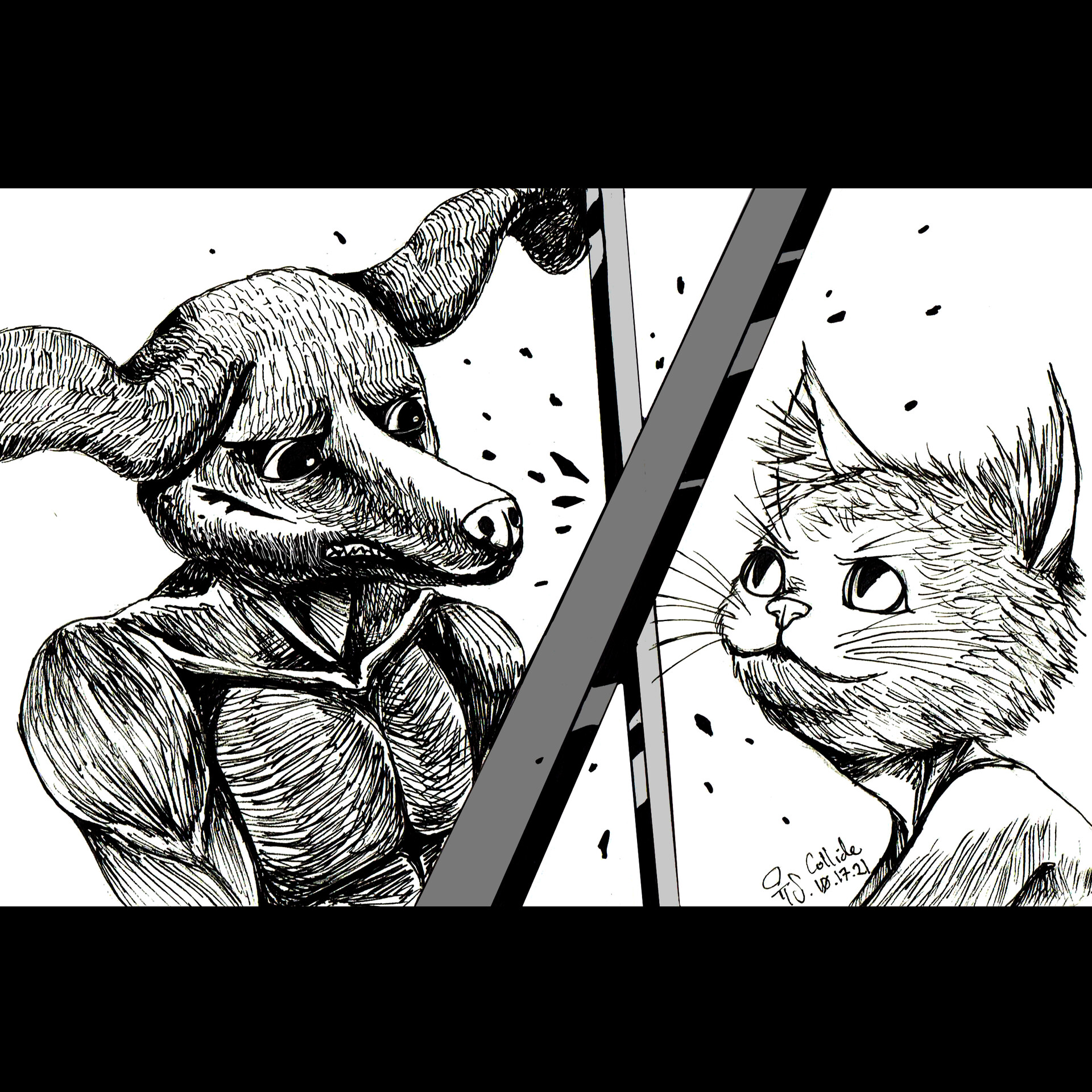 ArtStation - Inktober - Collide