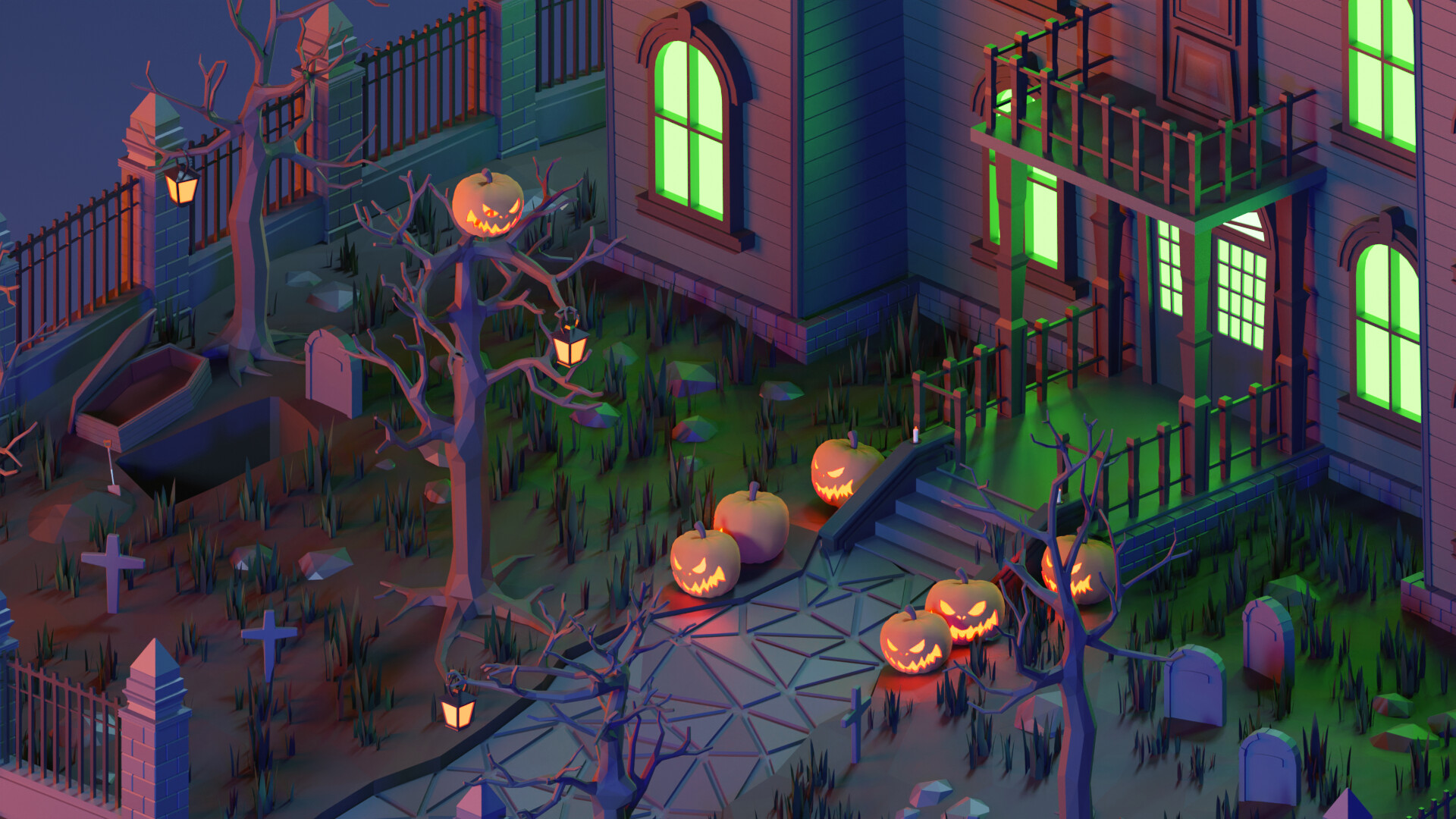 Nick Bushmanov - Halloween 2021 - Low Poly 3D