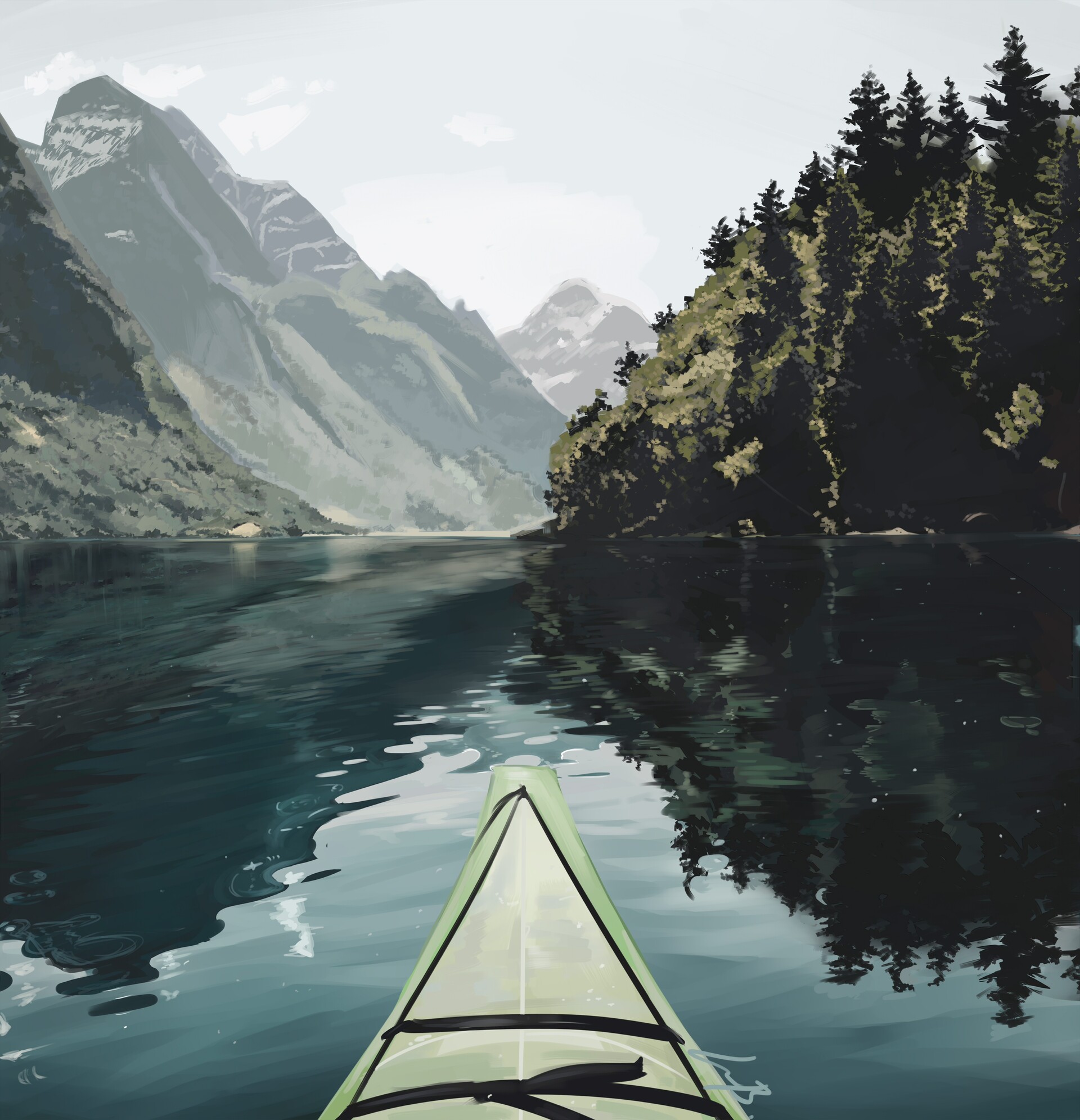 ArtStation - Lake Illustration