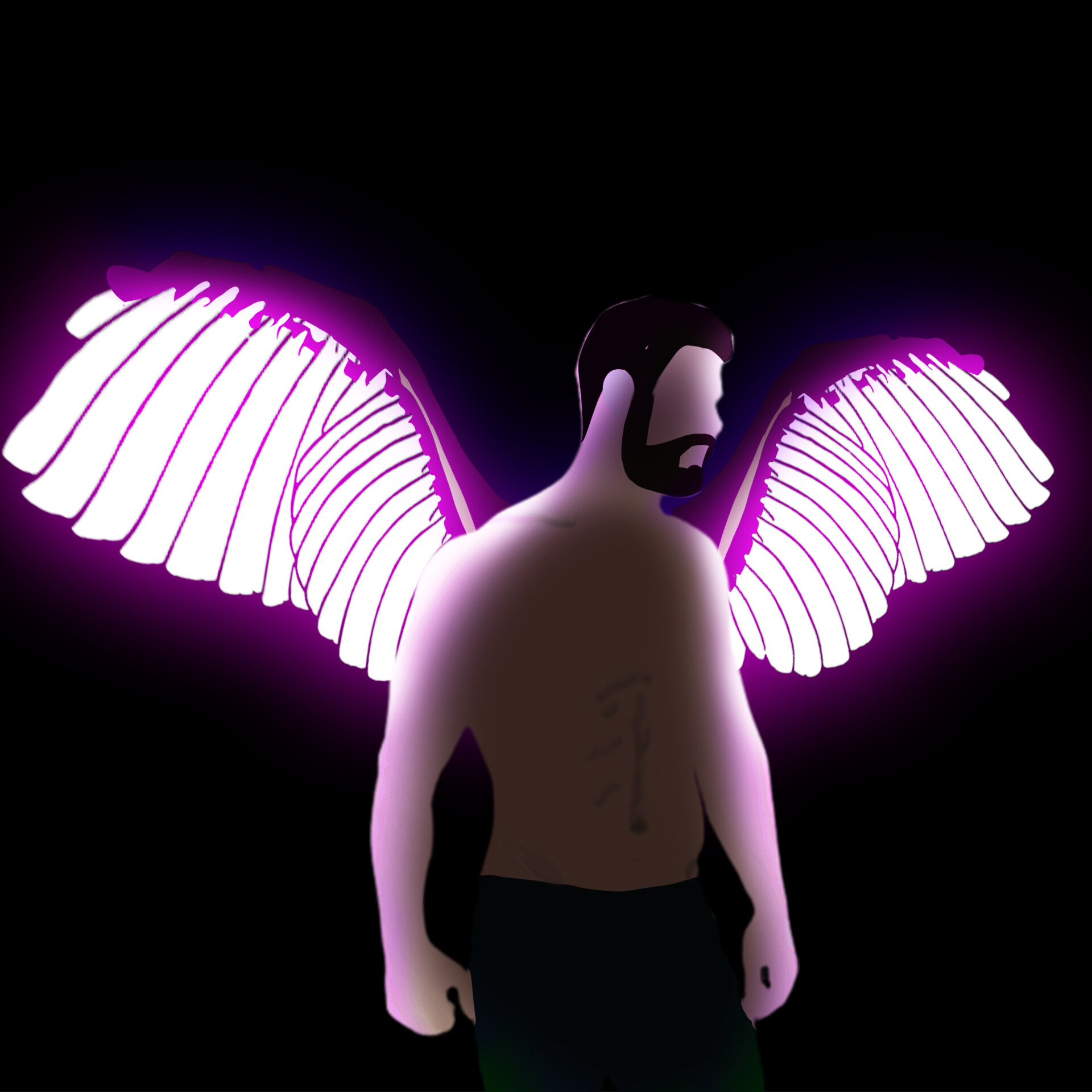 ArtStation - Glowing winged angel/demon