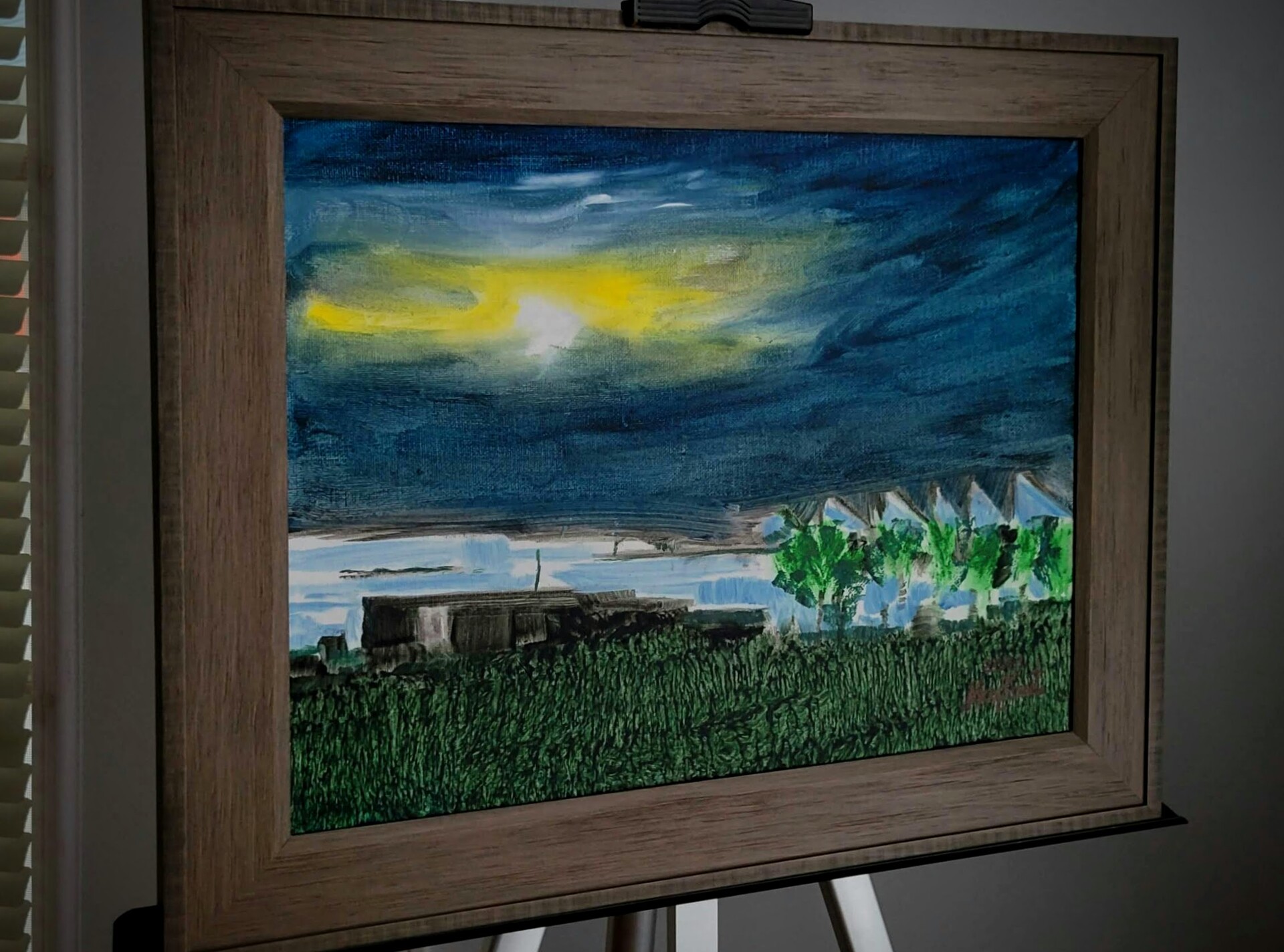 ArtStation - Nocturne 11x14" textured grass in Full Moon. Traditional ...