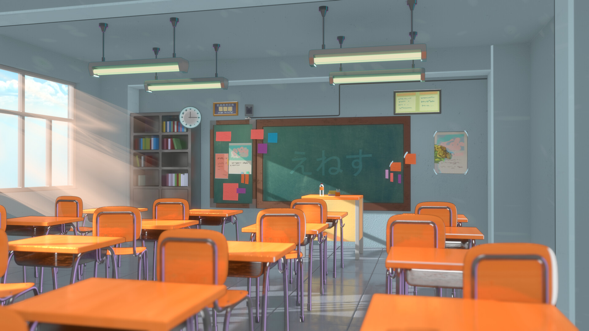 ArtStation - anime class envoriment blender 3d