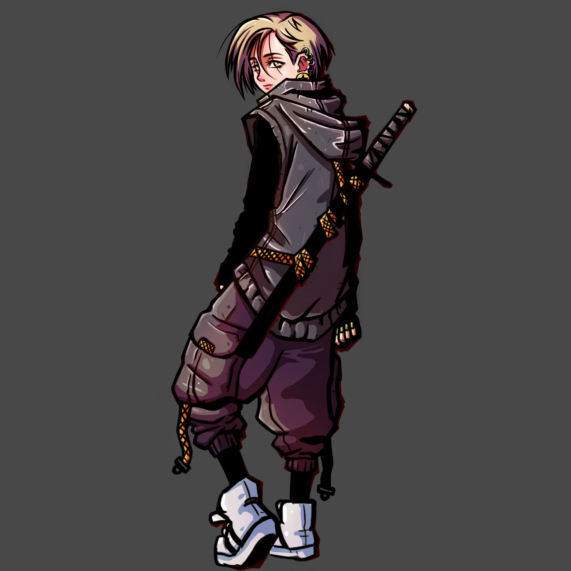 how to draw anime ninja girl