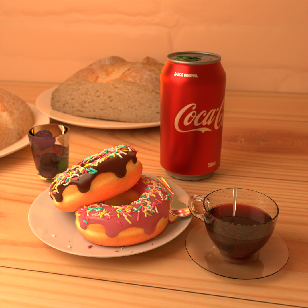 ArtStation - 3D breakfast by Joe Moreira